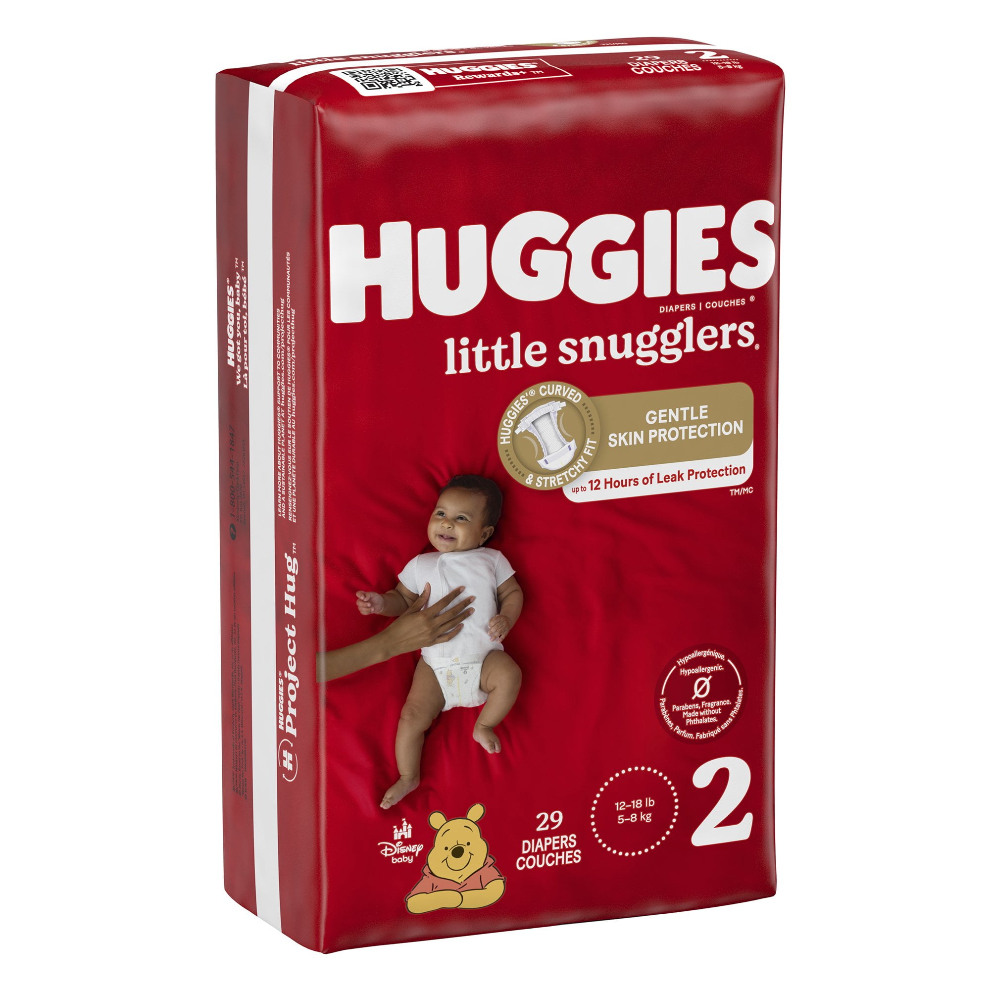 (4 pack) Huggies Little Snugglers Baby Diapers, Size 2 (12-18 lbs), 29 ...