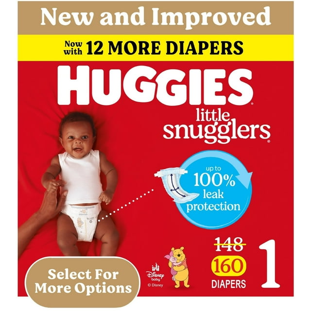Huggies Little Snugglers Baby Diapers, Size 1 (8-14 lbs), 160 Ct (Select for More) - Walmart.com