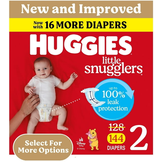 Huggies Little Snugglers Baby Diapers, Size 2 (12-18 lbs), 144 Ct (Select for More) - Walmart.com