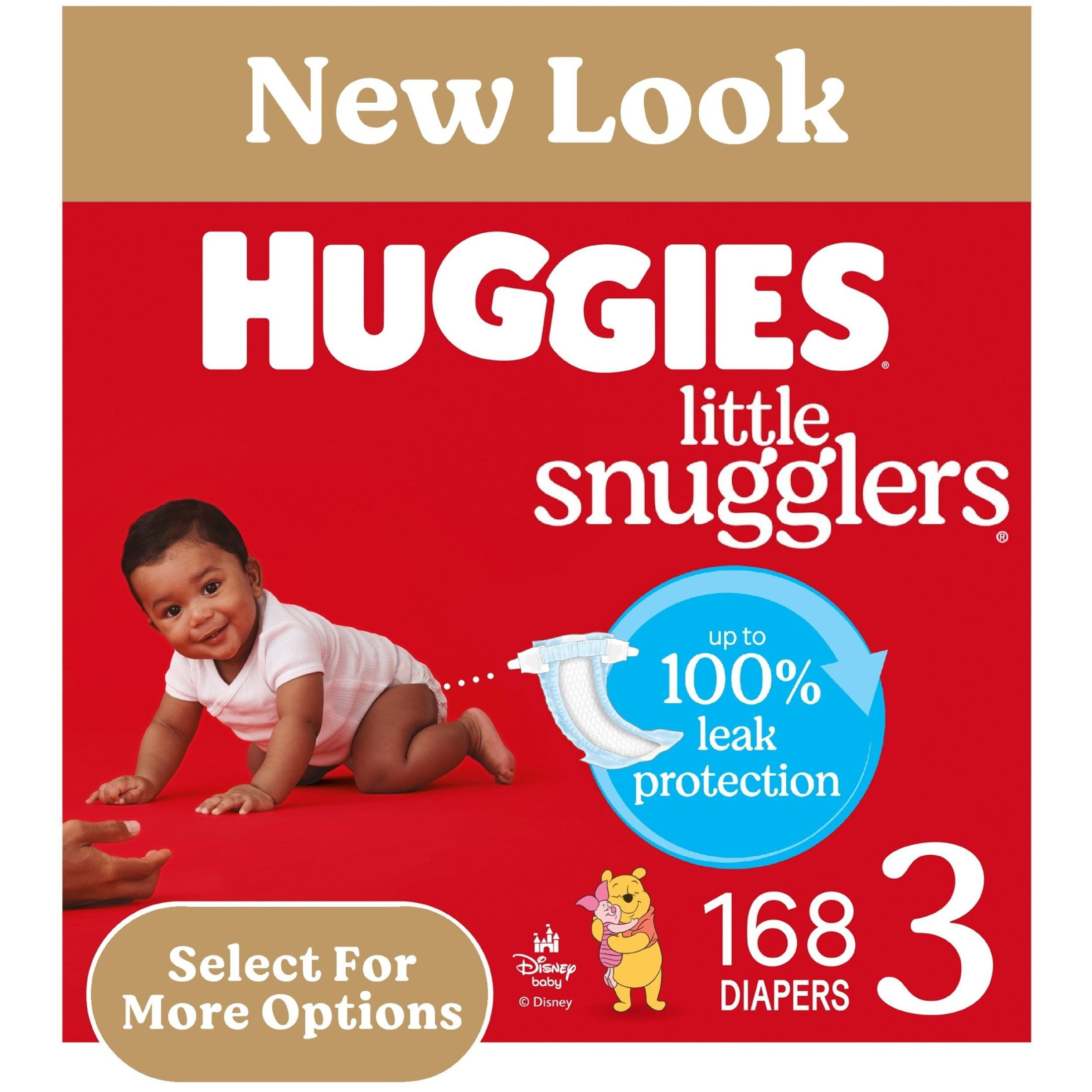 Huggies Little Snugglers Baby Diapers, Size 3 (16-28 lbs), 168 Ct (6 Packs of 28) (Select for ...