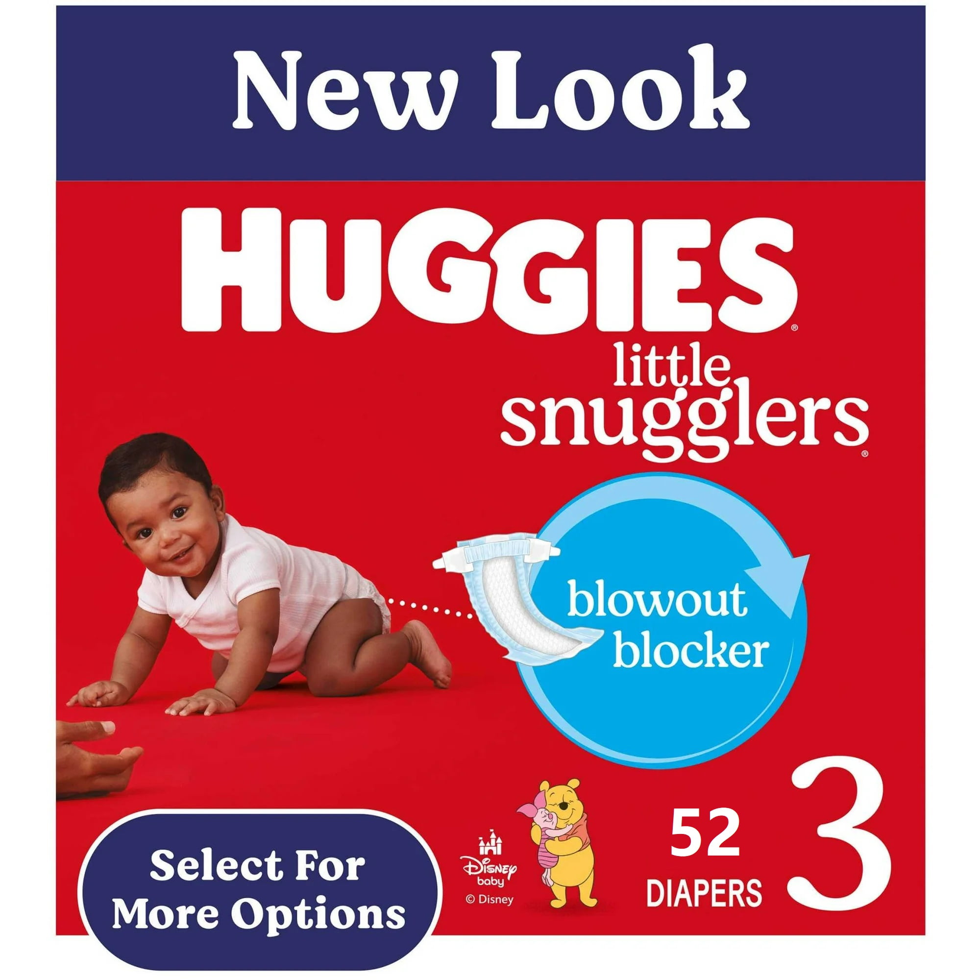 Huggies Little Snugglers Baby Diapers, Size 3 (16-28 lbs), 52 Ct (Select for More) - Walmart.com