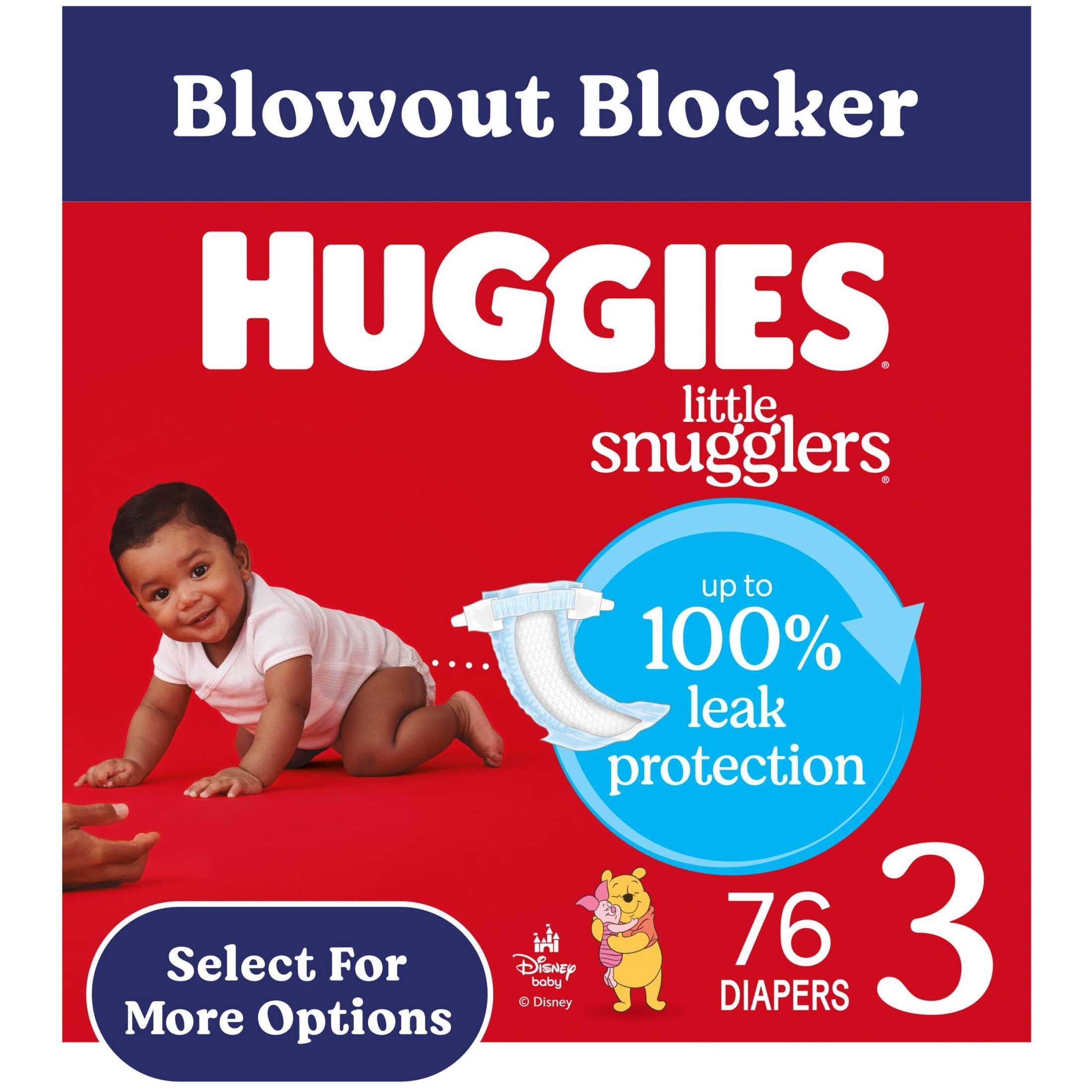 Huggies Little Snugglers Size 3 Baby Diapers, 76 Ct, Hypoallergenic ...