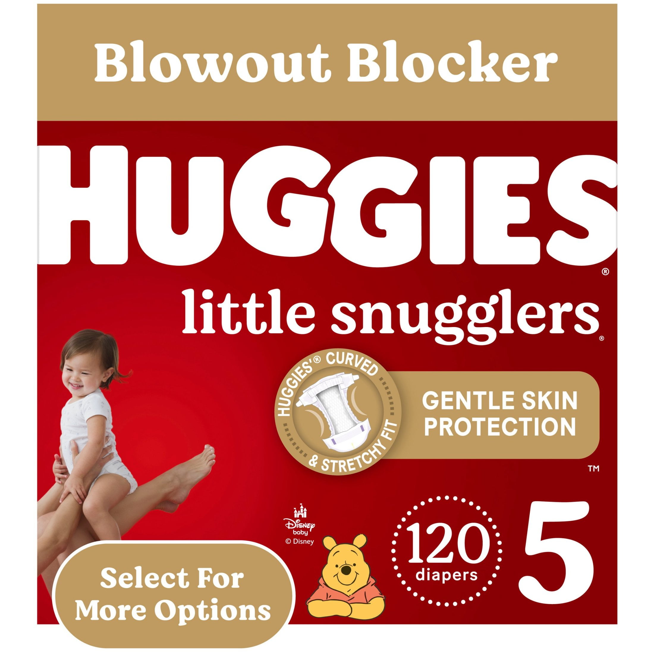 Huggies Little Snugglers Size 5 Baby Diapers, 120 Ct, Leak-Free Protection, Gentle Skin Care ...