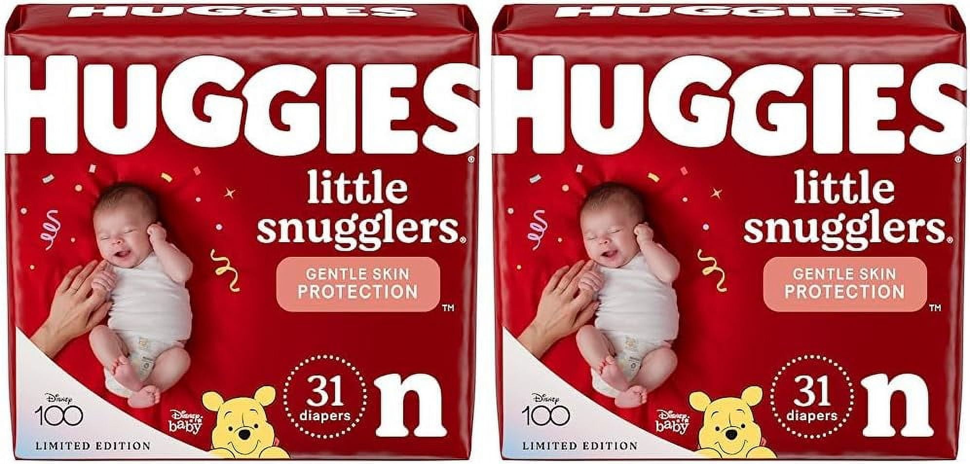 Huggies Little Snugglers Baby Diapers, Size Newborn (up to 10 lbs), 31 Ct, Newborn Diapers (Pack ...
