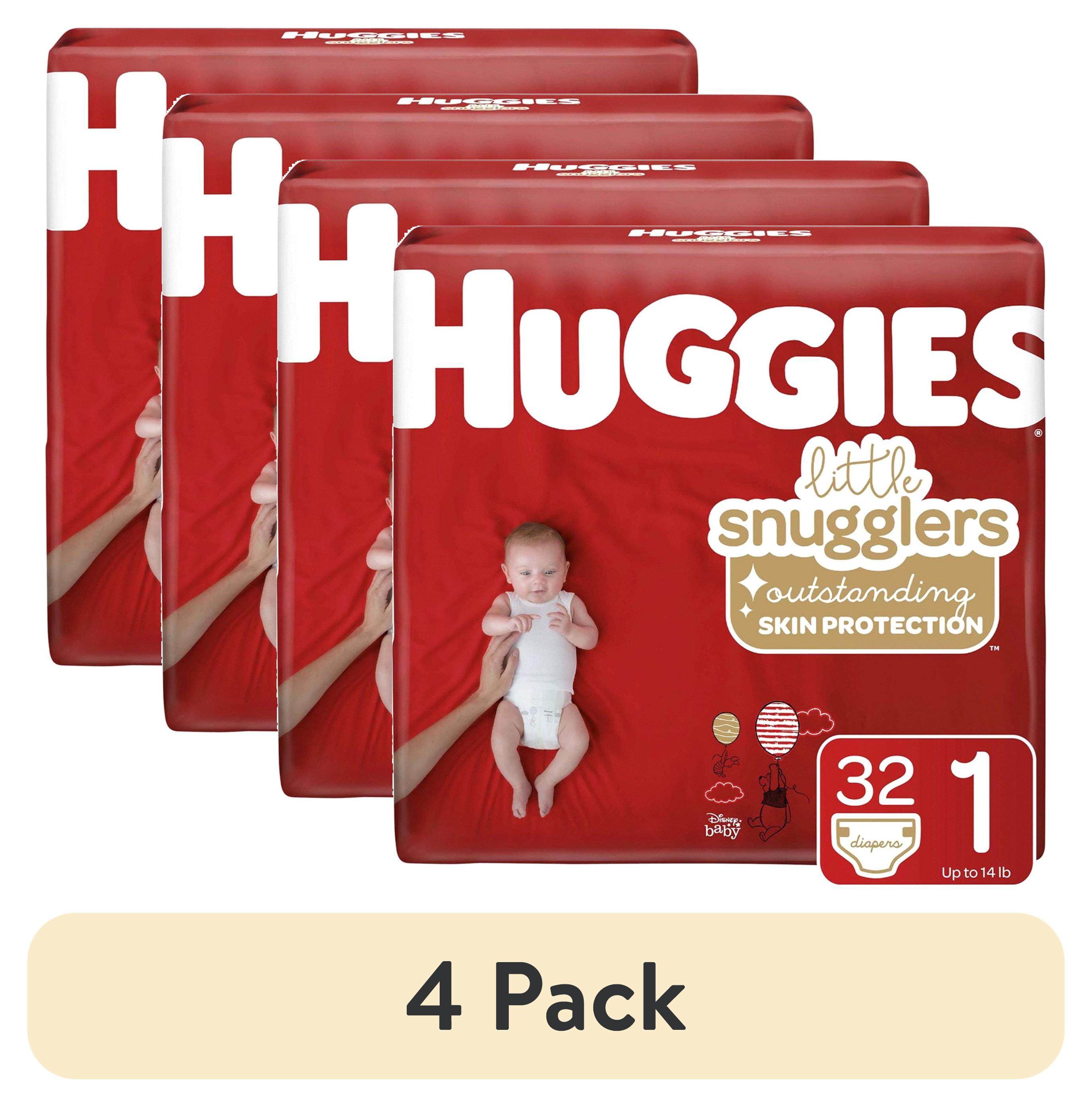(4 pack) Huggies Little Snugglers Diaper, Size 1 (PK/32) - Walmart.com