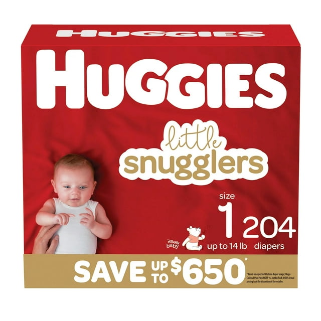 Huggies Little Snugglers Diapers, Size 1, 204 Count - Walmart.com