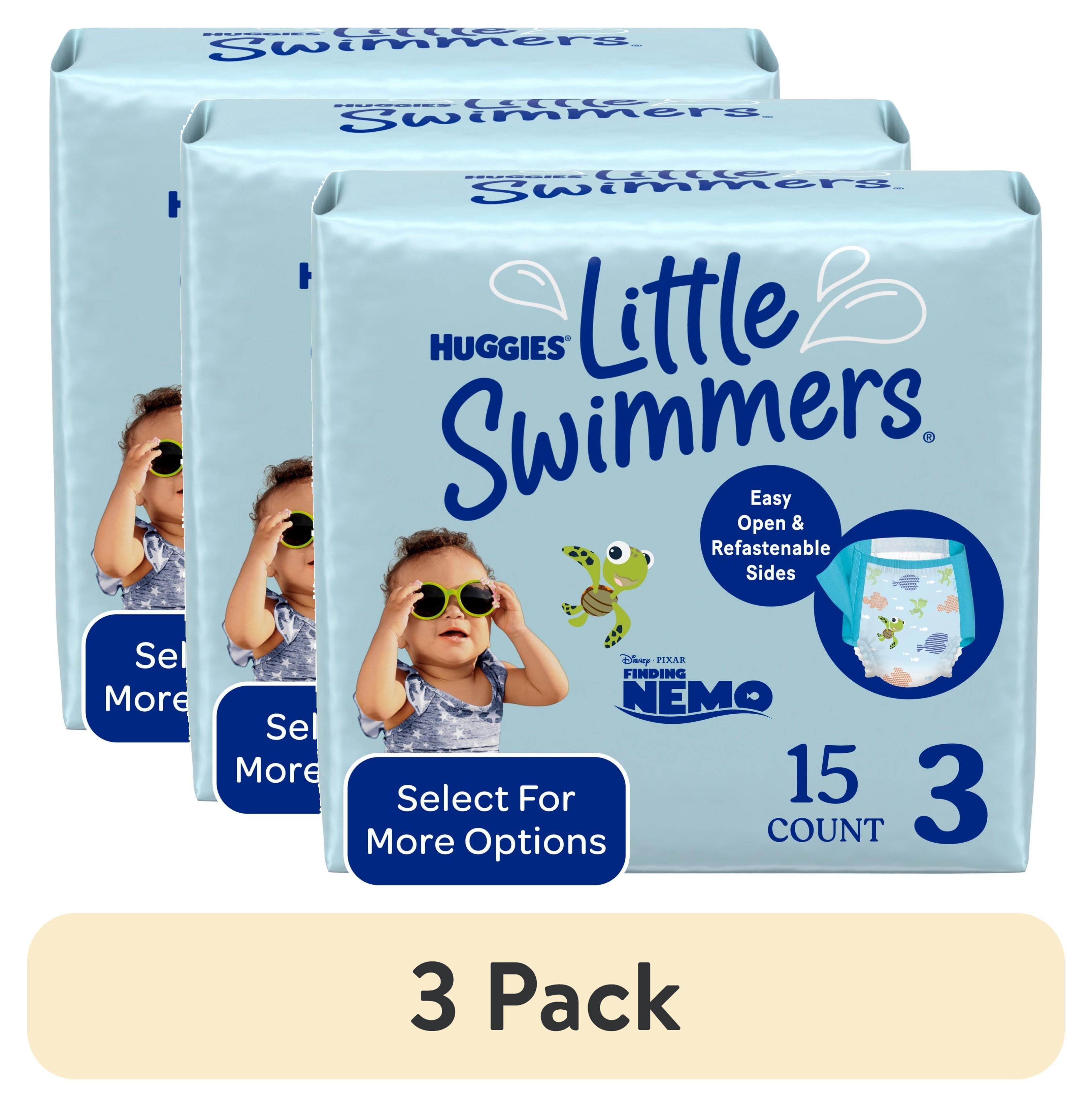 (3 pack) Huggies Little Swimmers Disposable Swim Diapers, Size 3 (16-26 ...