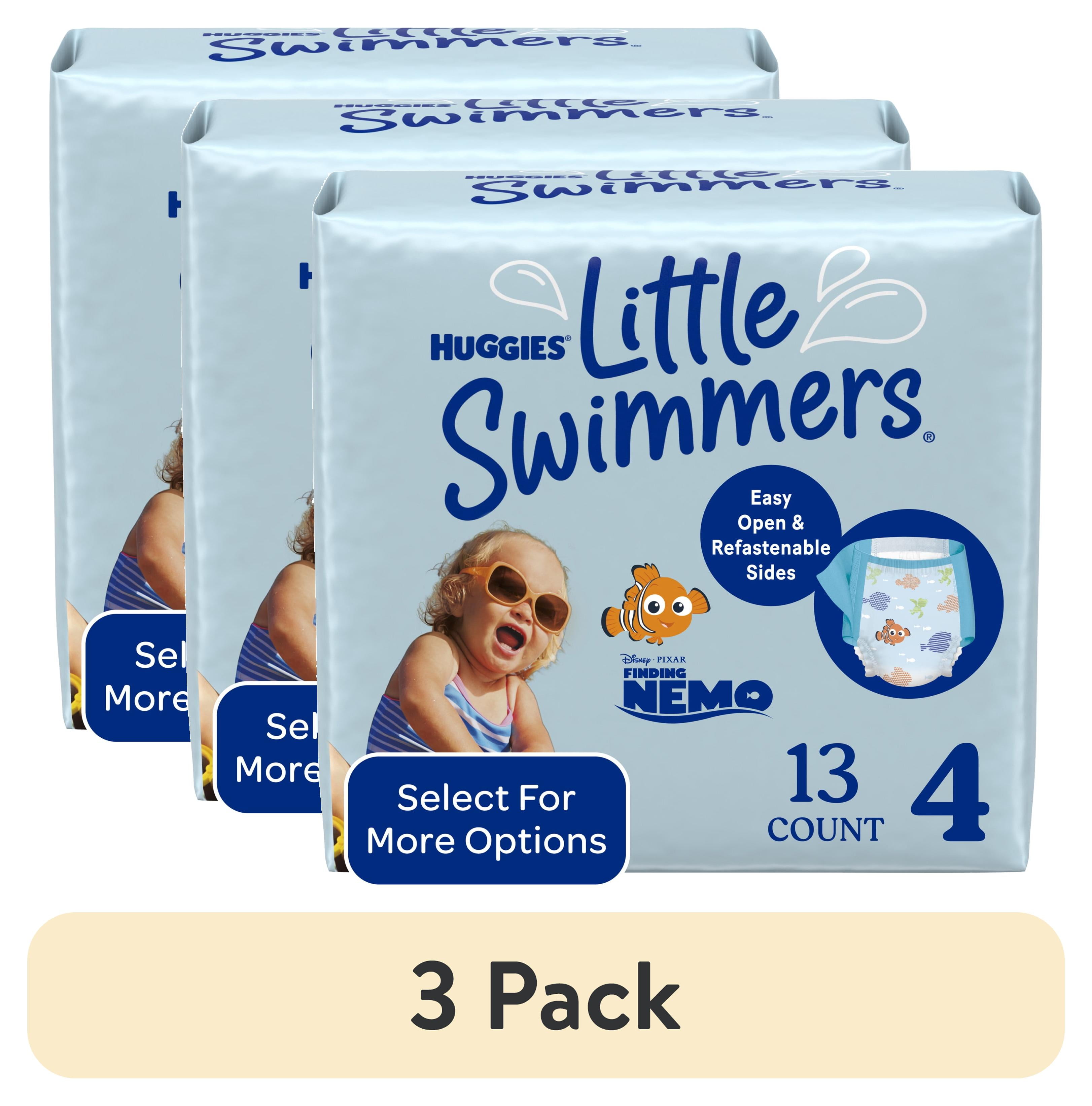 (3 pack) Huggies Little Swimmers Disposable Swim Diapers, Size 4 (24-34 ...