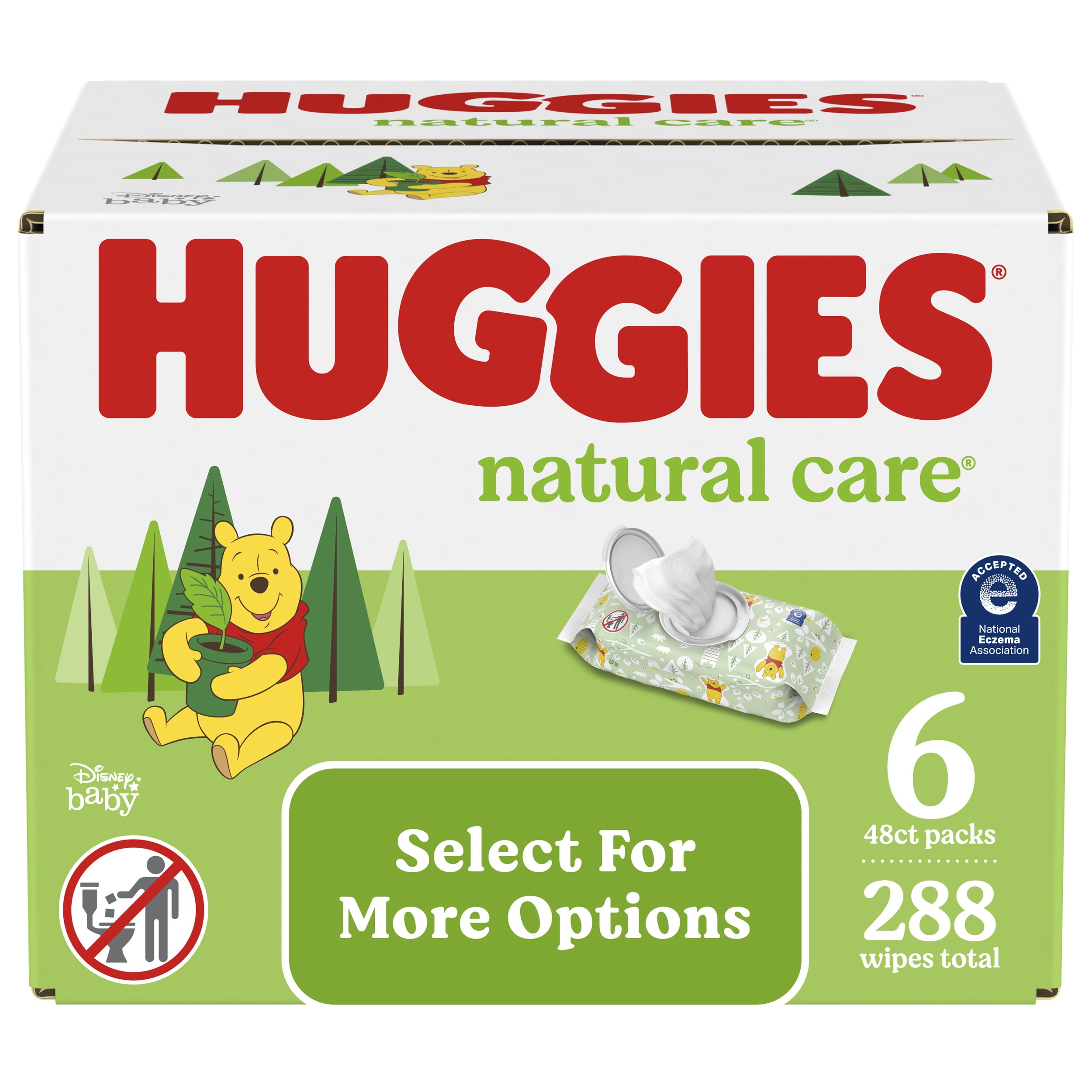 Huggies Natural Care Sensitive Baby Wipes, Unscented, 6 Pack, 288 Total ...