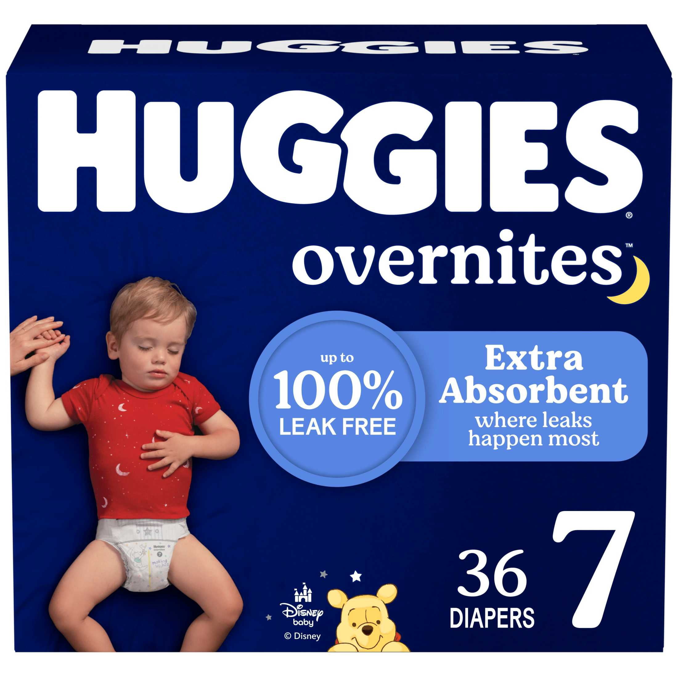 Huggies, Nighttime Baby Diapers, Size 7, 41+ lbs, 36ct - Walmart.com