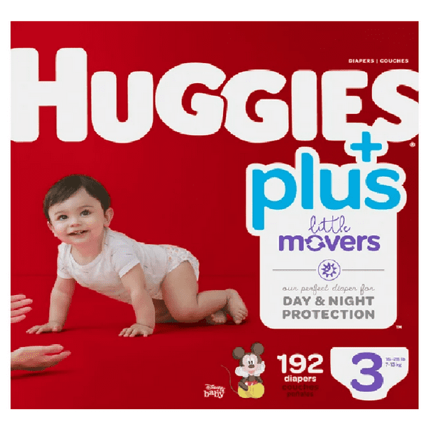 Huggies Plus Diapers Size 3 (16-28 Pounds) 192 Count - Walmart Business ...