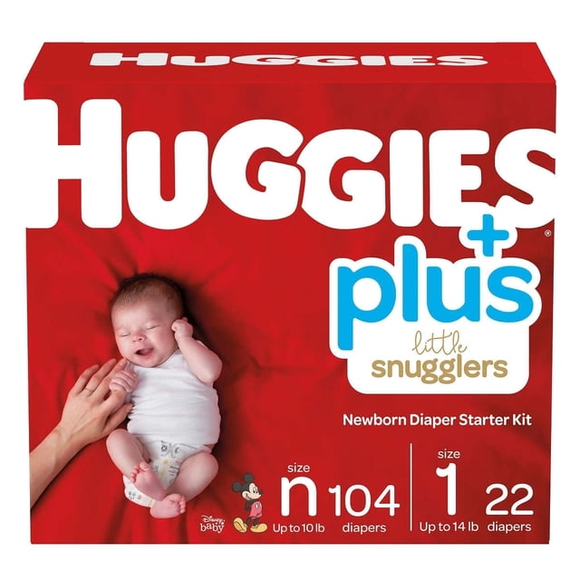 Huggies Little Snugglers Plus Newborn Baby Diaper Starter Kit - Walmart ...