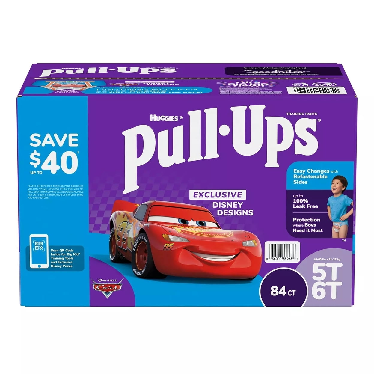 Huggies Pull-Ups Training Pants for Boys, Size 5T-6T, 50+ Pounds, 84 ...