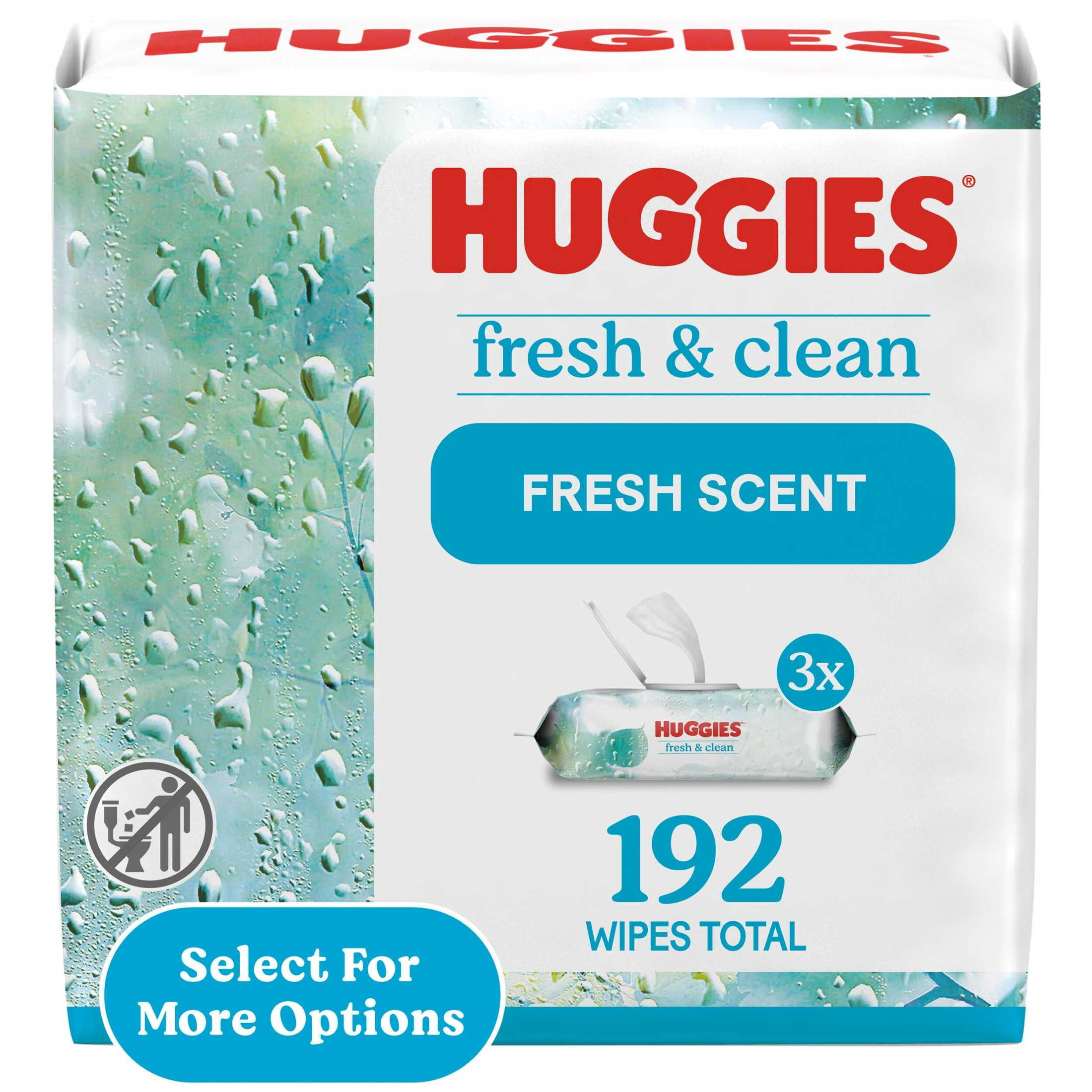Huggies Soft and Strong Sensitive Skin Wipes with Fresh Scent, 3 Flip ...