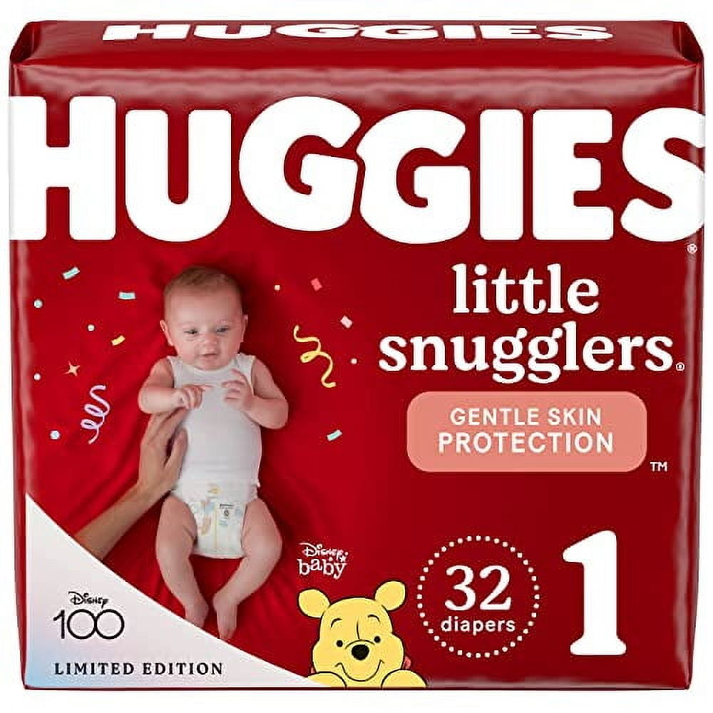 Huggies Newborn Diapers, Little Snugglers, Size 1 (8-14 lbs), 32 Count ...