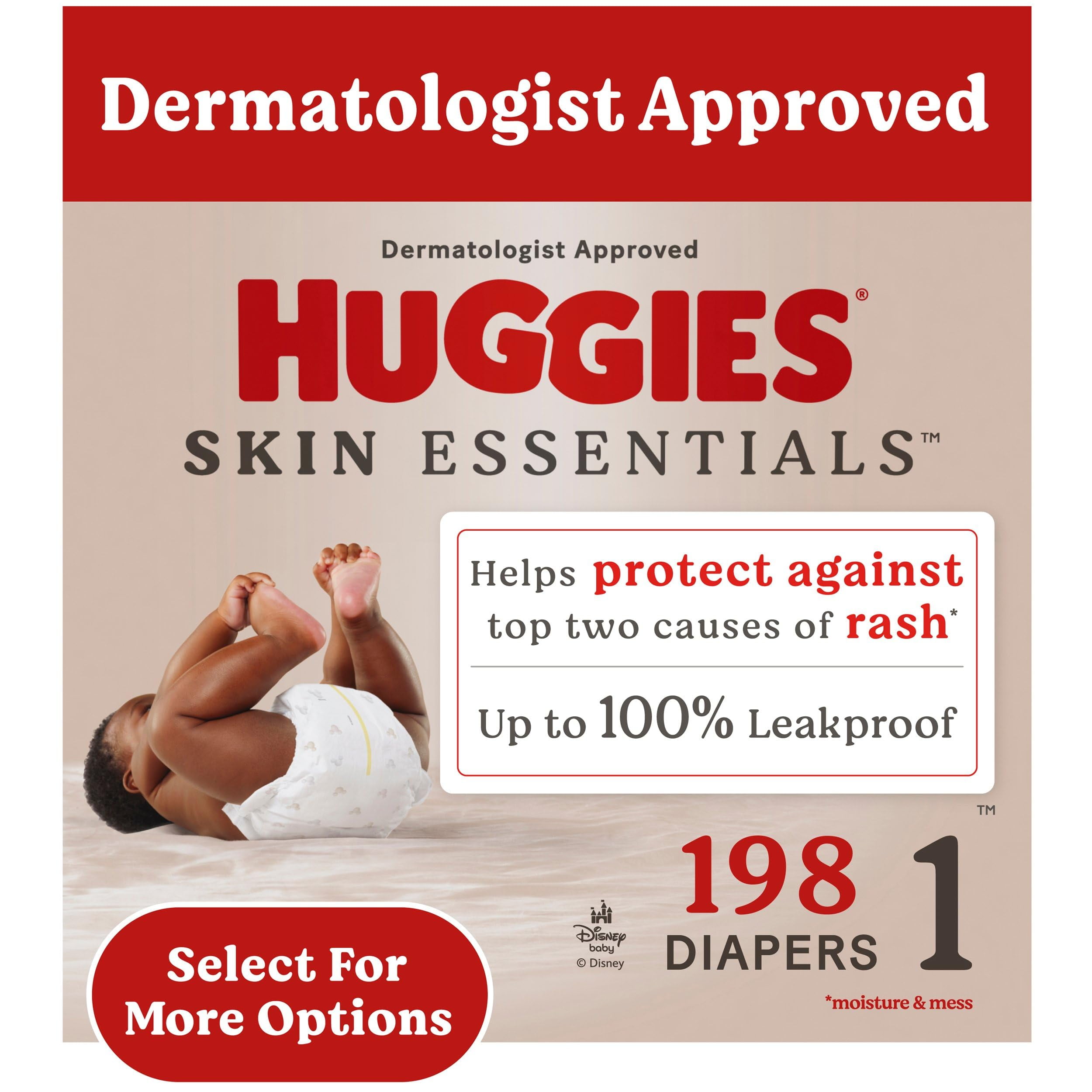 Huggies Size 1 Diapers, Skin Essentials Baby Diapers, Size 1 (8-14 lbs ...
