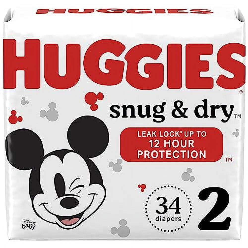 Huggies Size 2 Diapers, Snug & Dry Baby Diapers, Size 2 (12-18 lbs), 34 ...