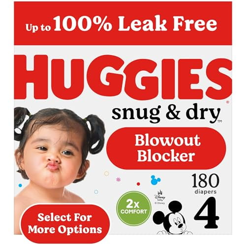 Huggies Size 4 Diapers, Snug & Dry Baby Diapers, Size 4 (22-37 lbs ...