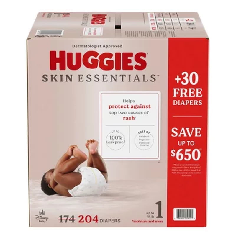 Huggies, Skin Essentials Baby Diapers, Sizes: 1-6 - Walmart.com