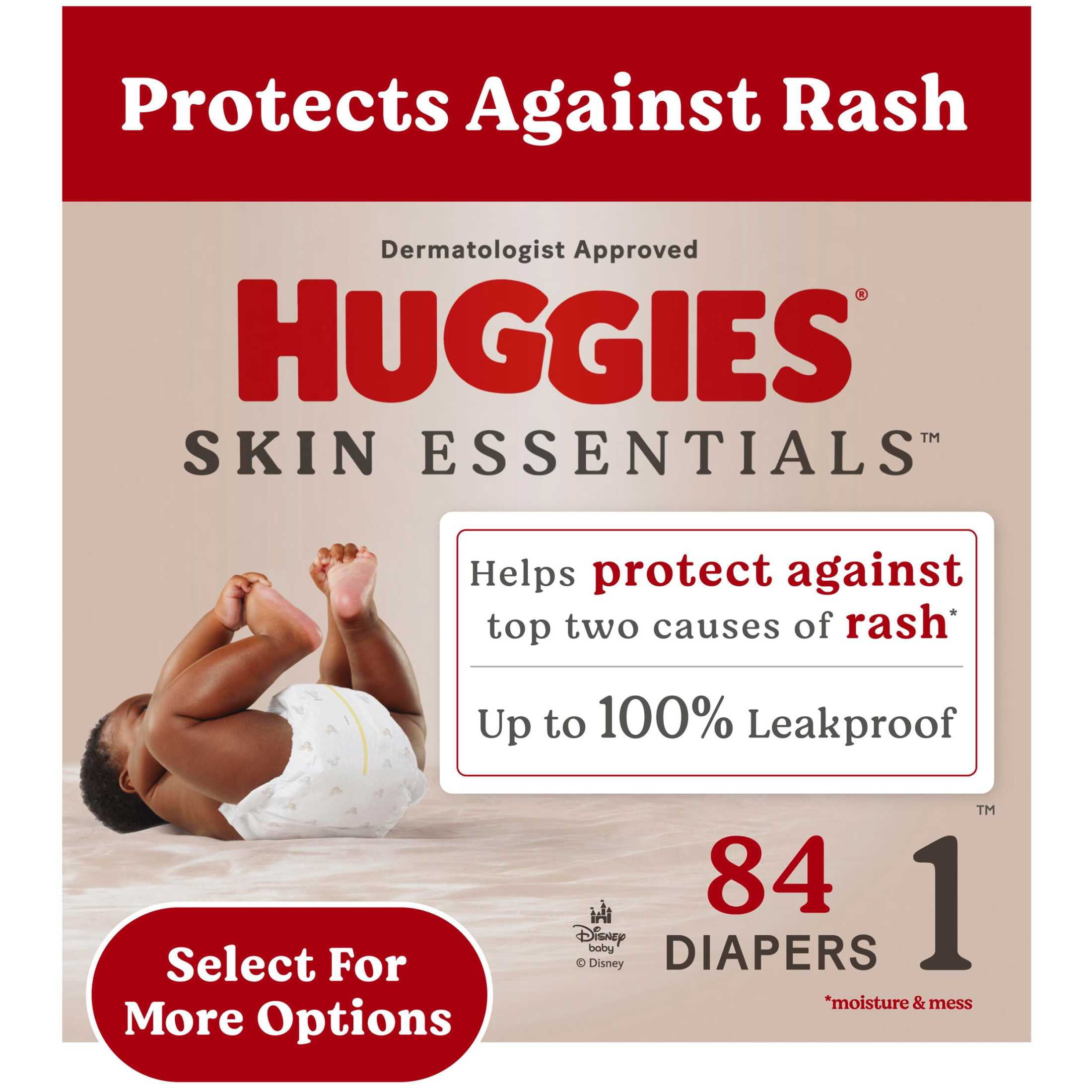 Huggies Skin Essentials Baby Diapers, Size 1 (8-14 lbs), 84 Ct ...