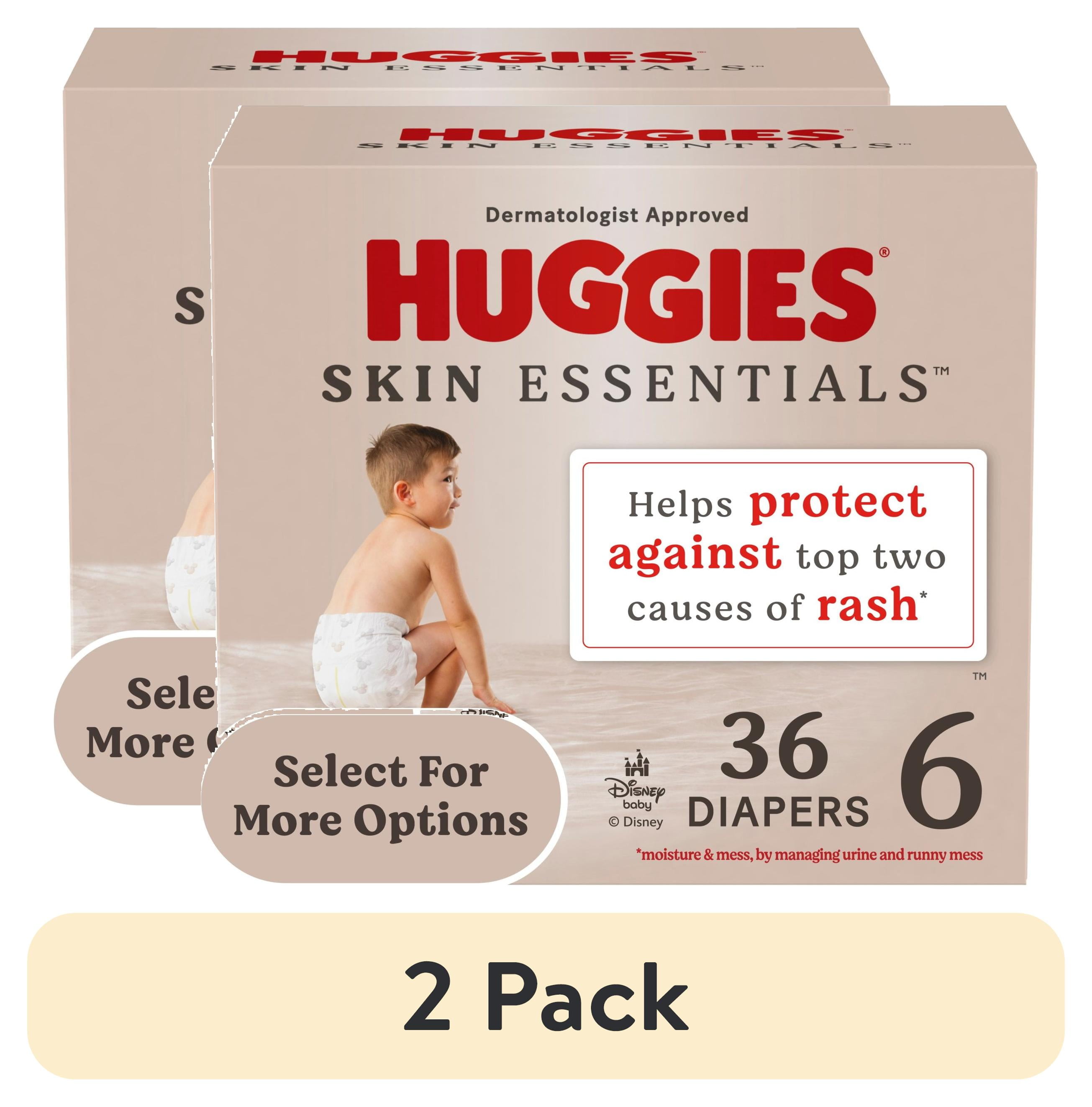(2 pack) Huggies Skin Essentials Baby Diapers for Sensitive Skin, Size ...