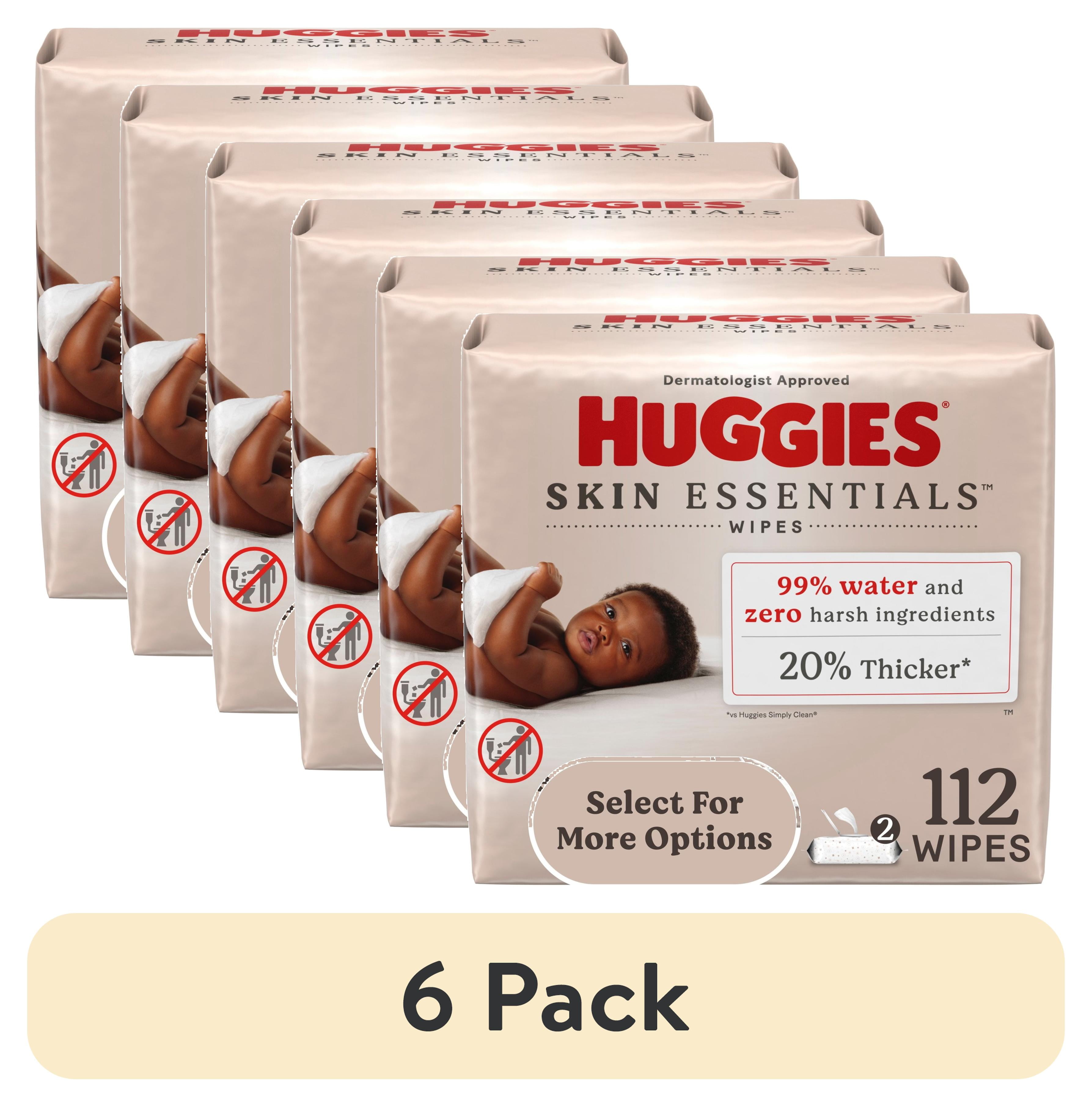 (6 pack) Huggies Skin Essentials Baby Wipes, 2 Pack, 112 Total Ct ...