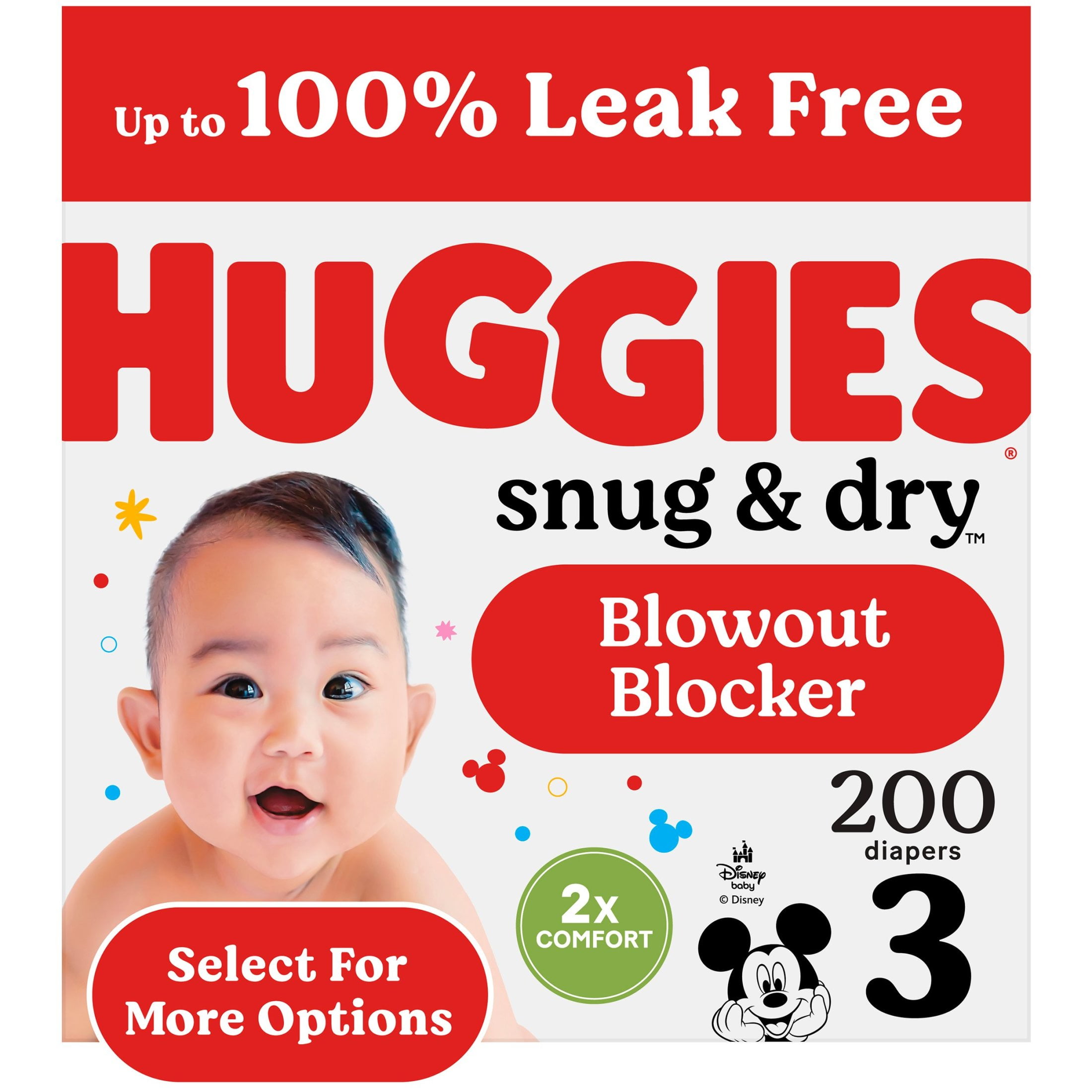 Huggies Snug & Dry Size 3 Baby Diapers, 200 Ct, Chewable and Leak Proof ...