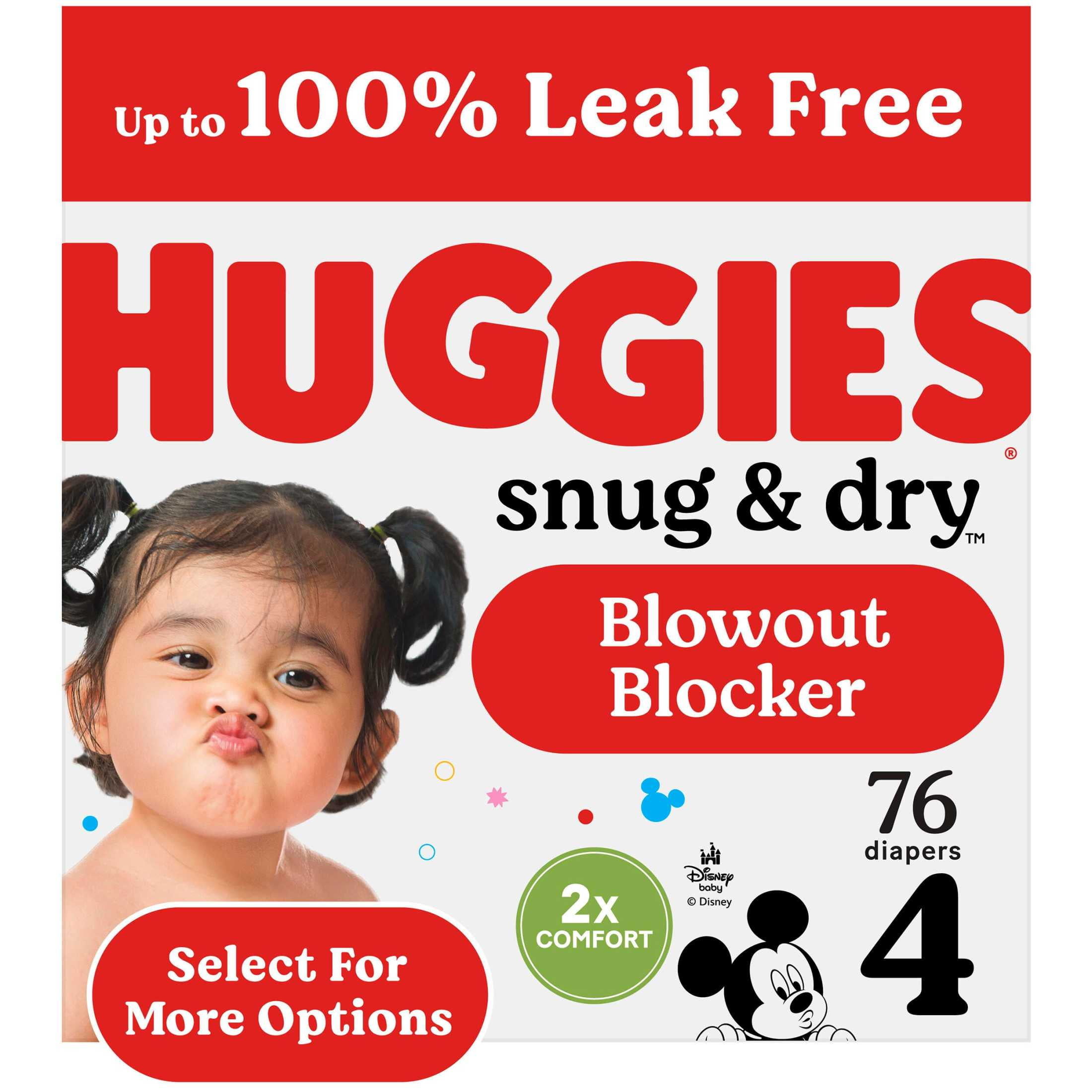 Huggies Snug & Dry Baby Diapers Size 4, 76 Count, 22-37 lbs, Leakproof ...