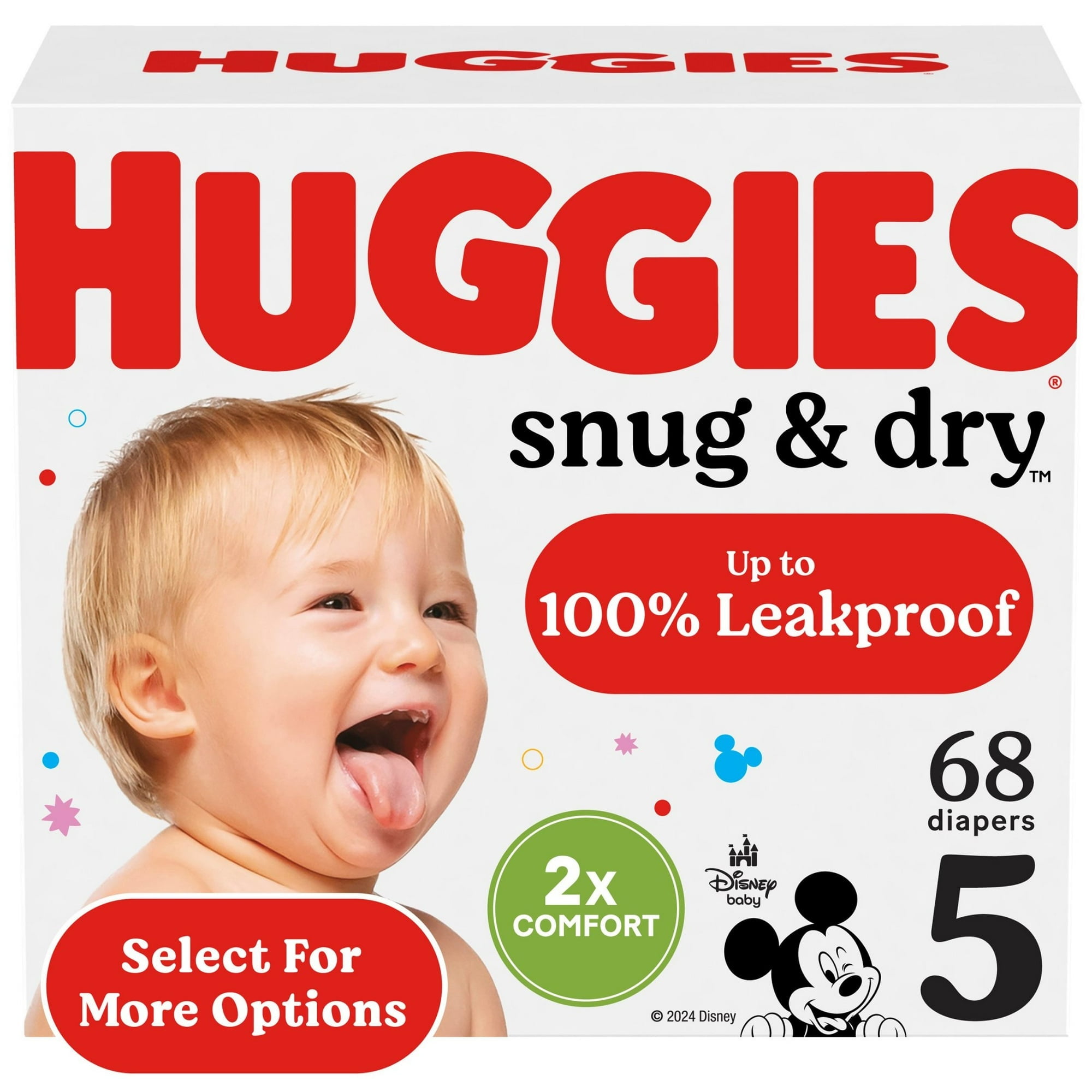 Huggies Snug & Dry Baby Diapers, Size 5 (27+ lbs), 68 Ct (Select for ...