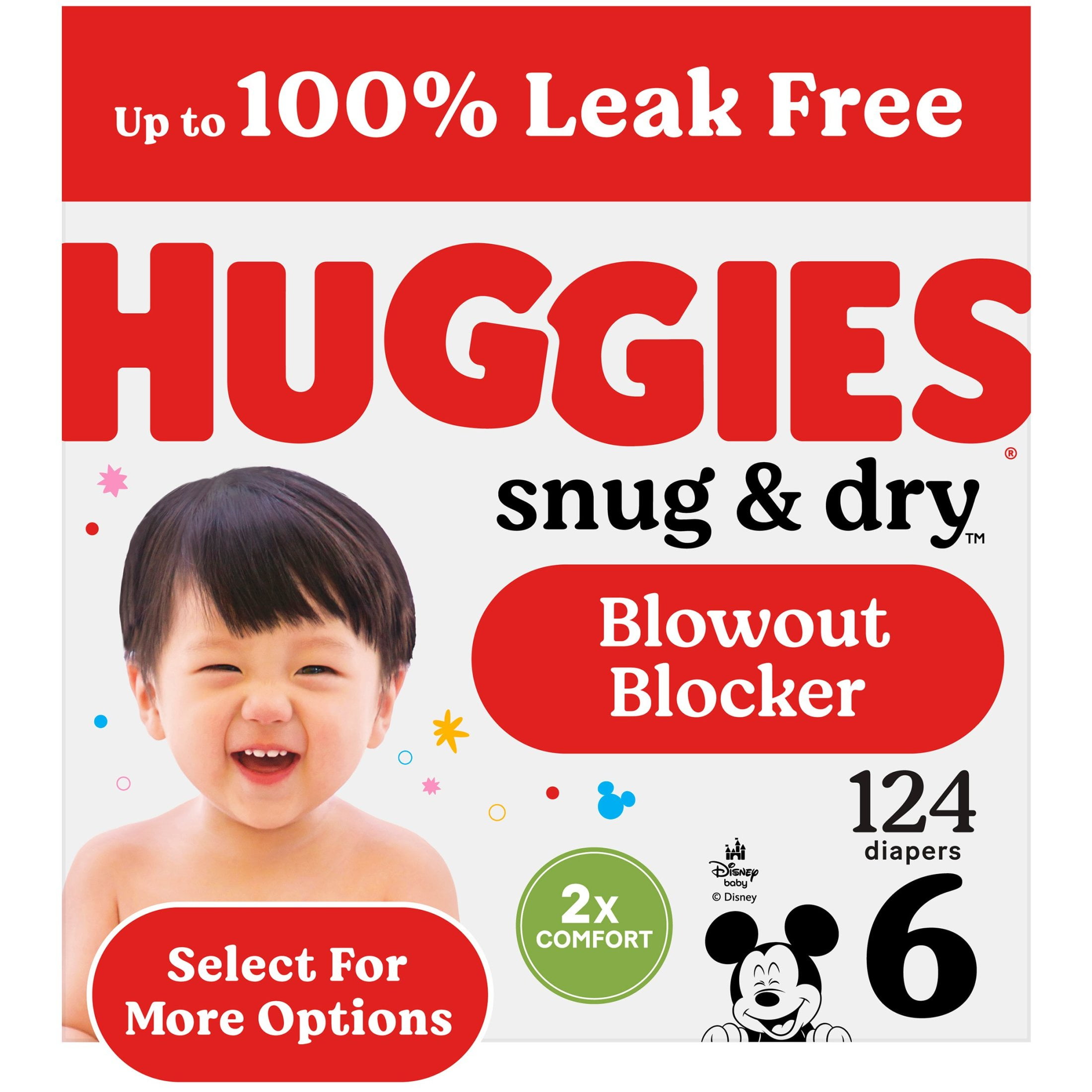 Huggies Snug & Dry Baby Diapers, Size 6 (35+ lbs), 124 Ct (Select for ...