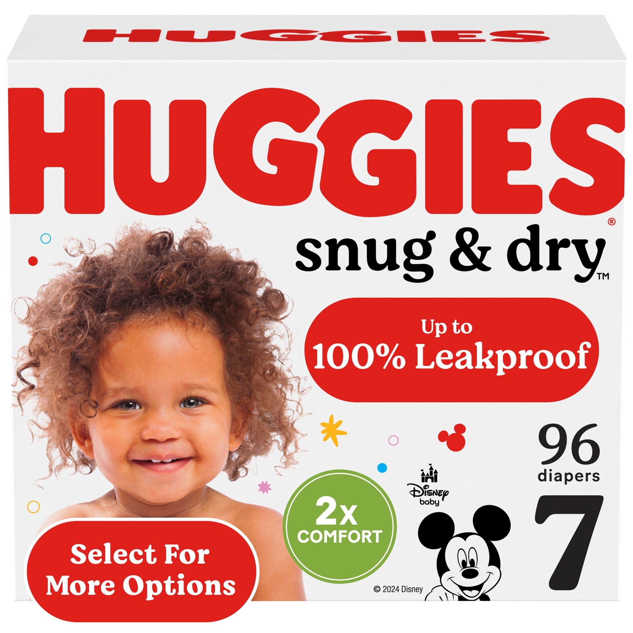 Huggies Snug & Dry Baby Diapers, Size 7 (41+ lbs), 96 Ct (Select for ...