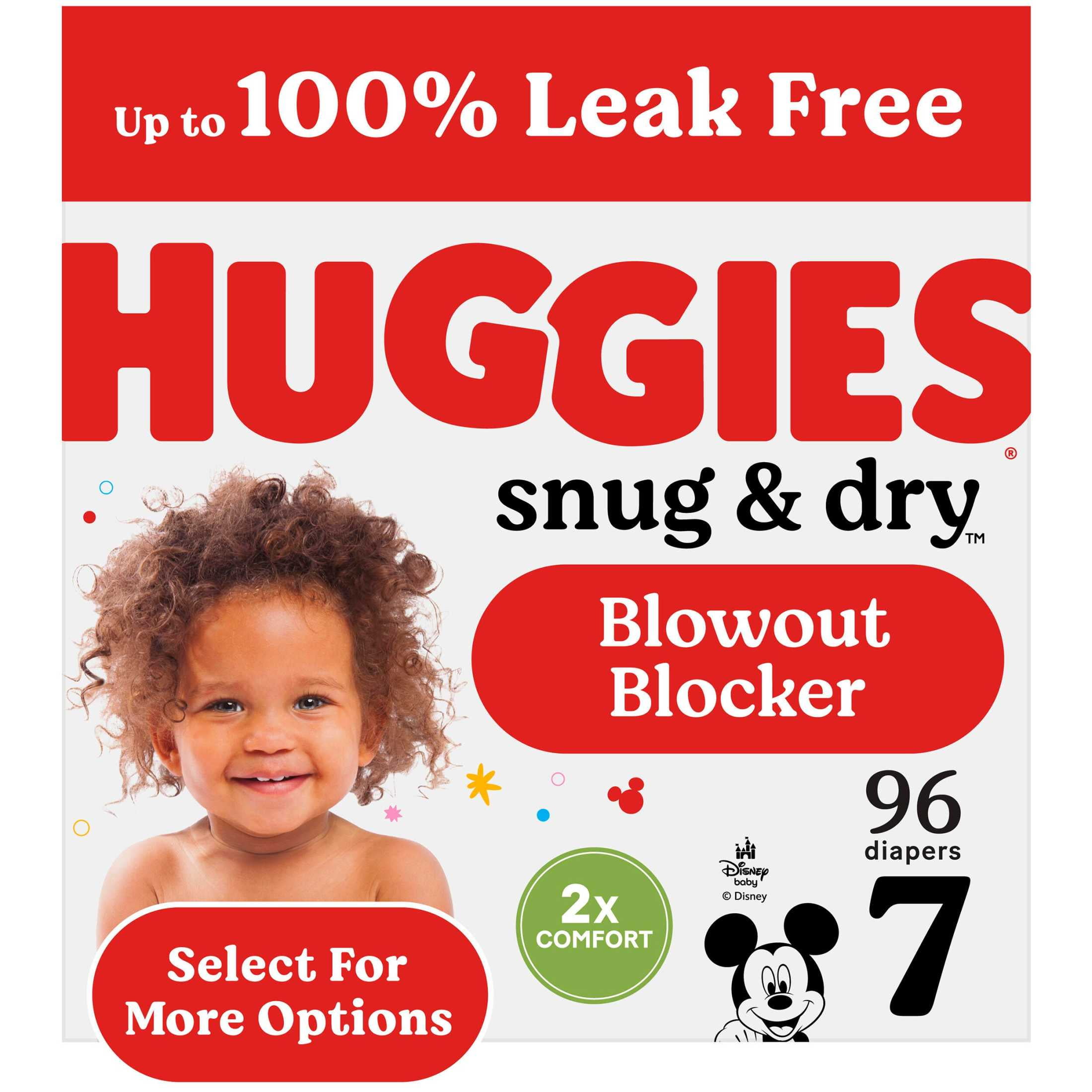 Huggies Snug & Dry Baby Diapers, Size 7 (41+ lbs), 96 Count (Select for ...