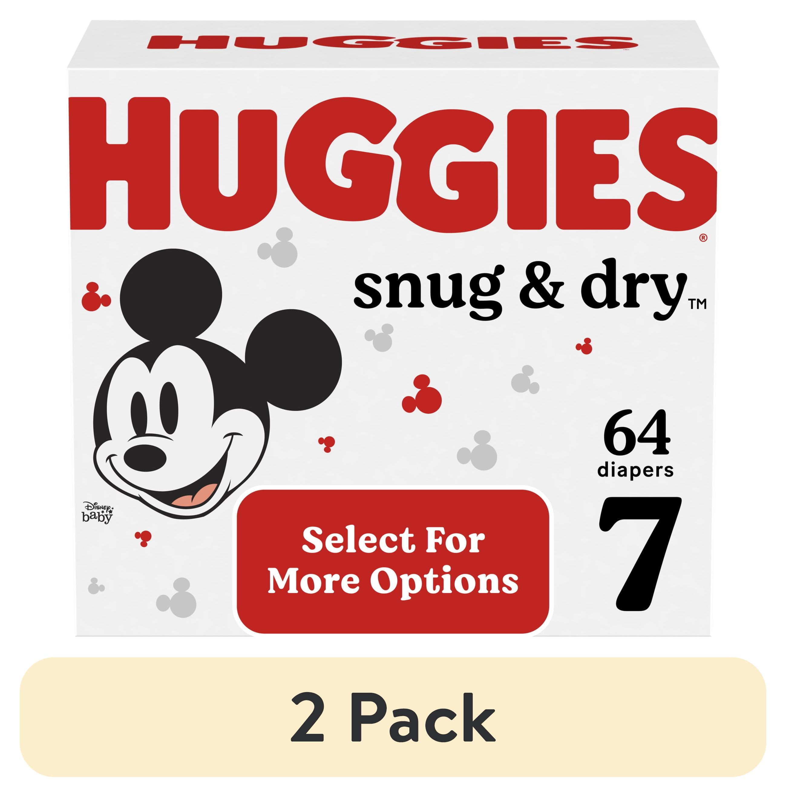 (2 pack) Huggies Snug & Dry Baby Diapers, Size 7, 64 Ct (Select for ...