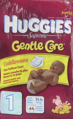 Huggies Supreme Gentle Care Diapers, Jumbo Pack, Huge Size, Size 1, 44 ...