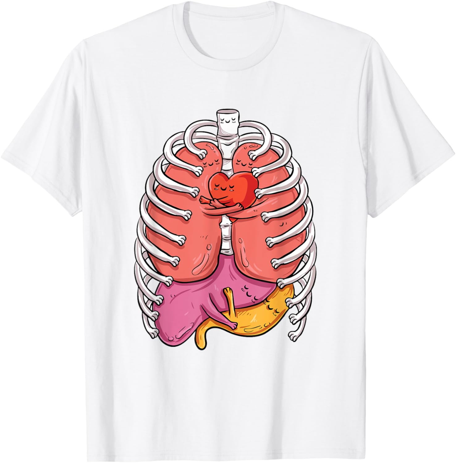 Hugging Anatomy Costume Funny Skeleton Organ Hug T-Shirt - Walmart.com