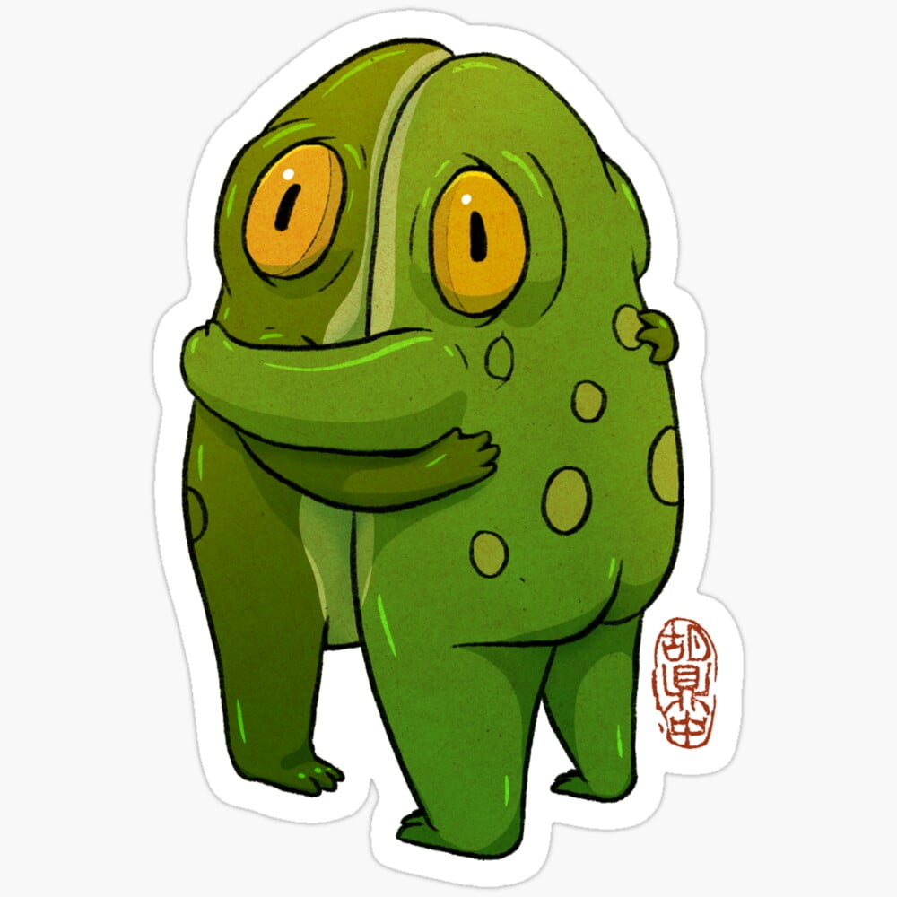 Hugging Frogs Cute Asian Art Stickerphone Decal Water Bottle Stickers ...