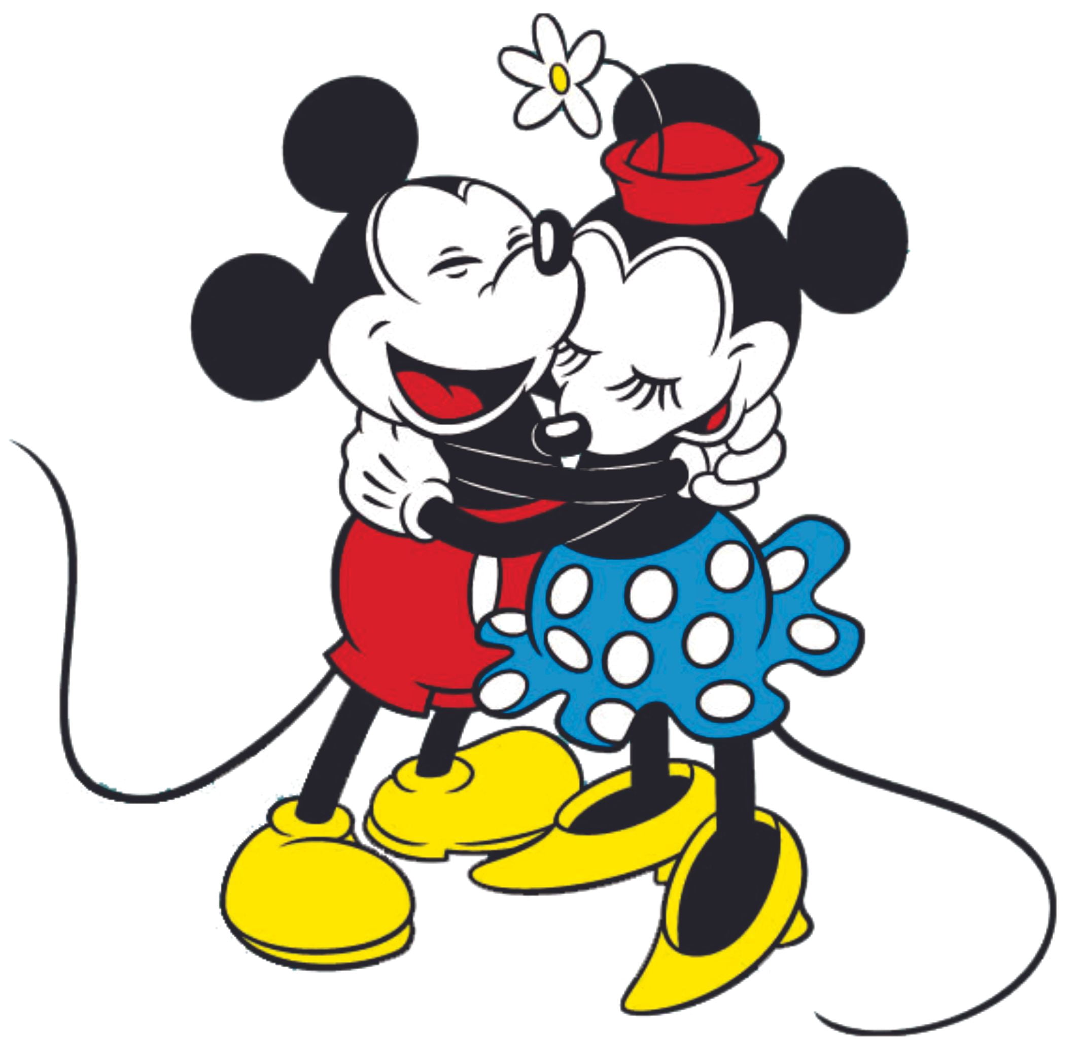 Hugging Minnie Cartoon Characters Decors Wall Sticker Art Design Decal ...