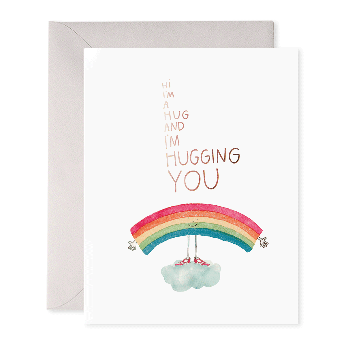 Hugging Rainbow Card – “I’m a Hug and I’m Hugging You” Cute Greeting ...