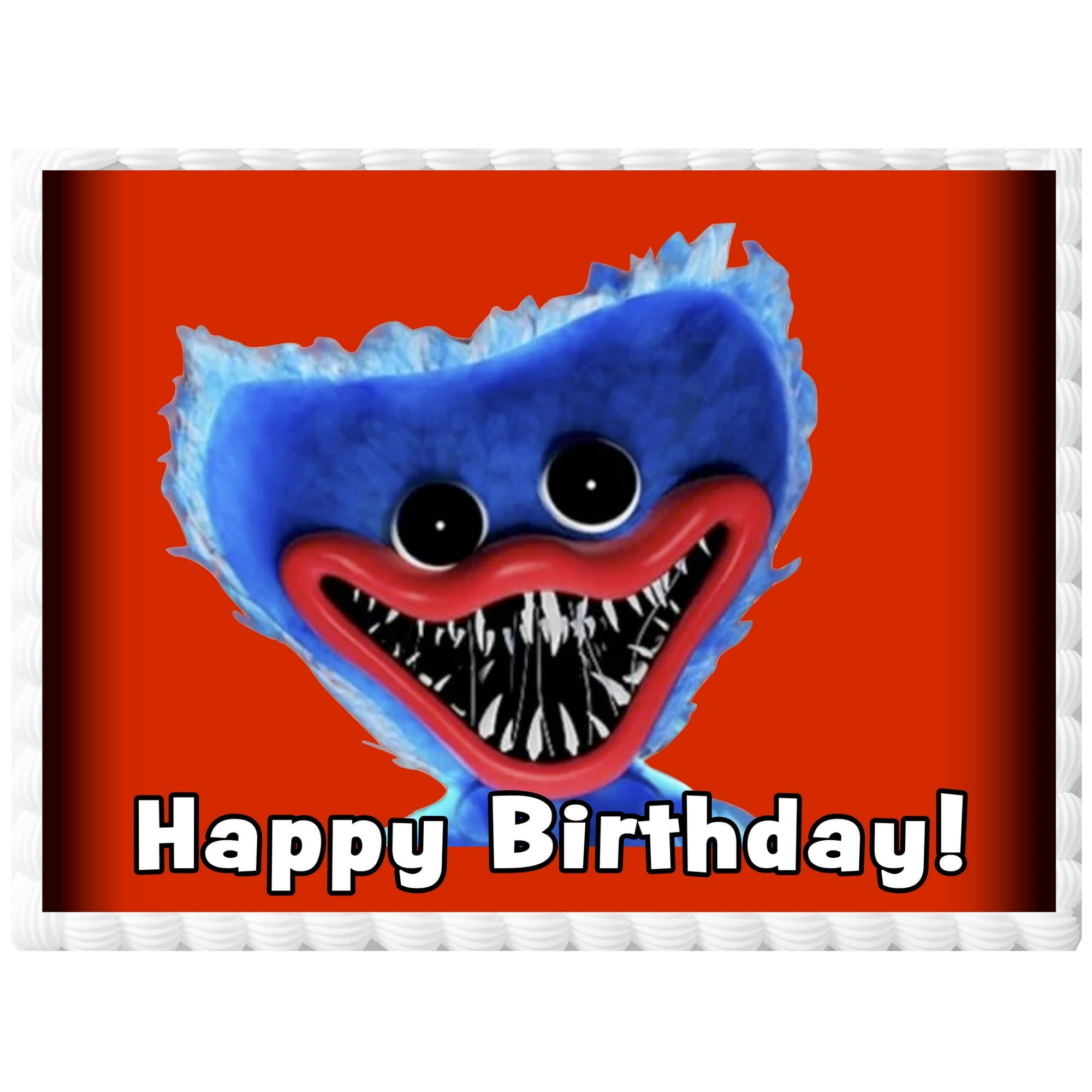 Huggy Face Red Background Birthday Edible Image Cake Topper By TNCT For ...