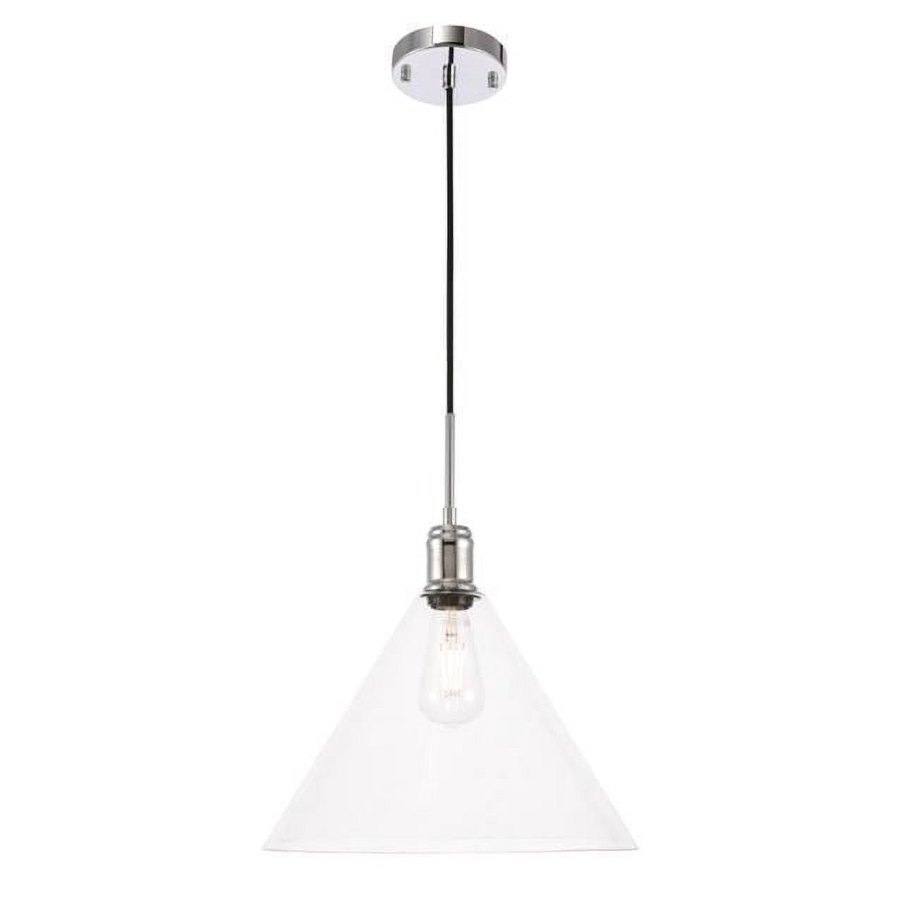 Hugh 1 Light Chrome & Clear Glass Pendant - Walmart.com