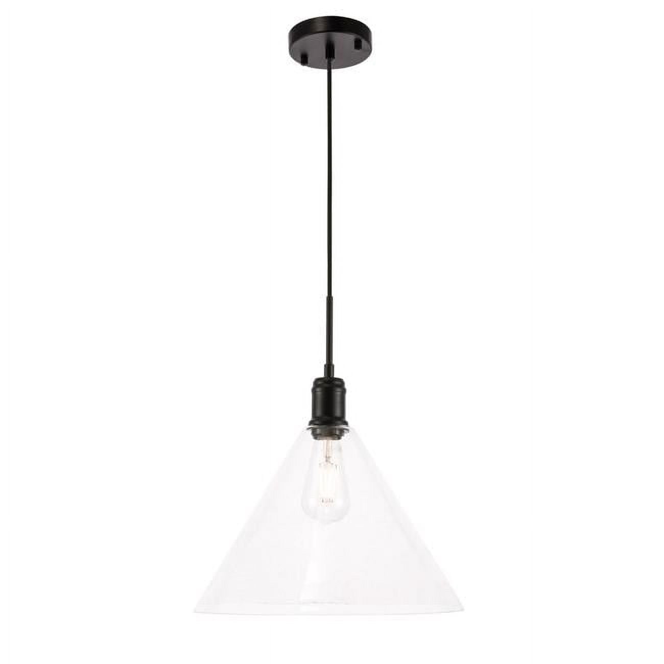 Hugh 1 light Black and Clear glass pendant - Walmart.com