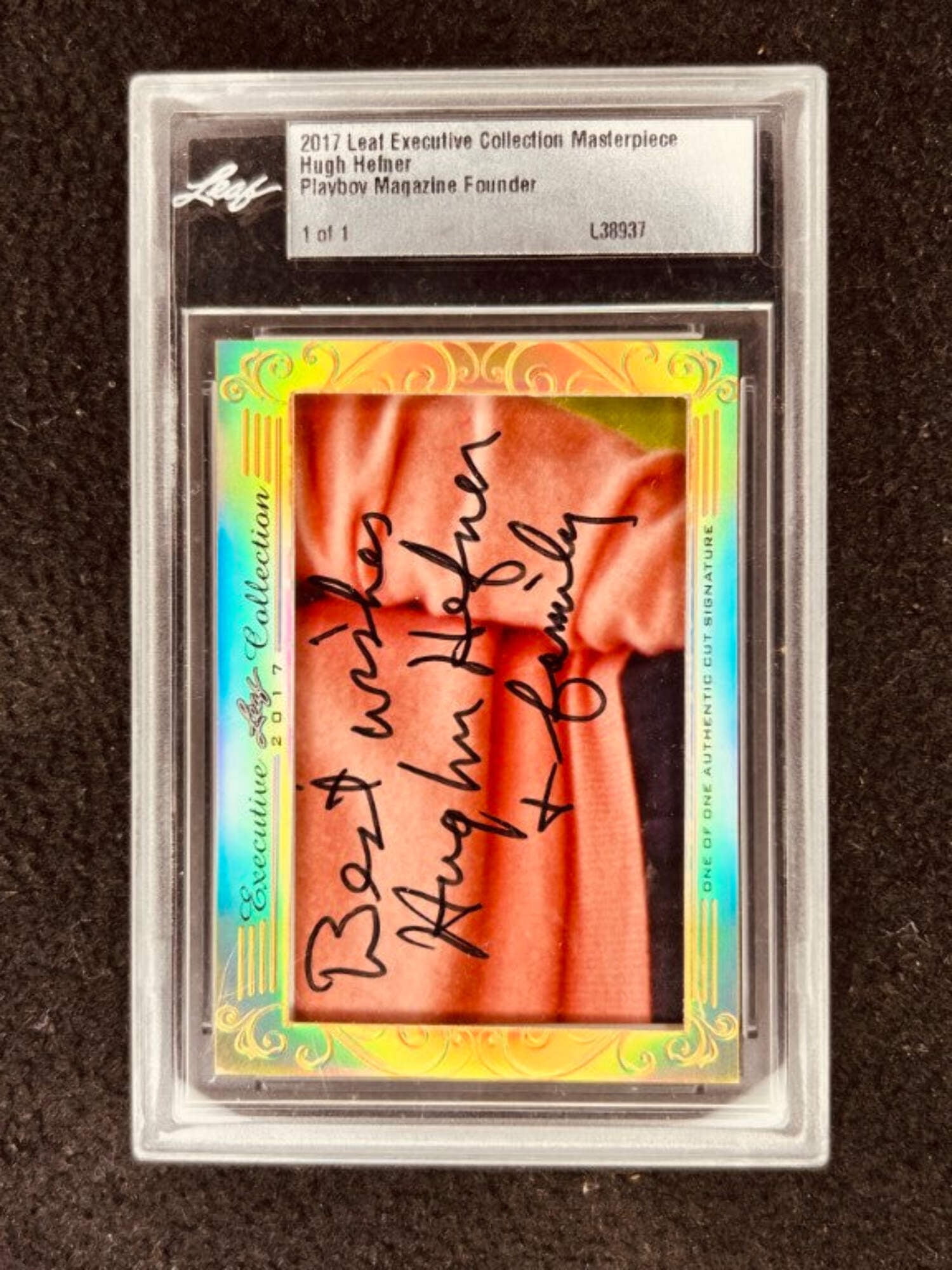 Hugh Hefner 2017 Leaf Masterpiece Cut Signature certified autograph ...