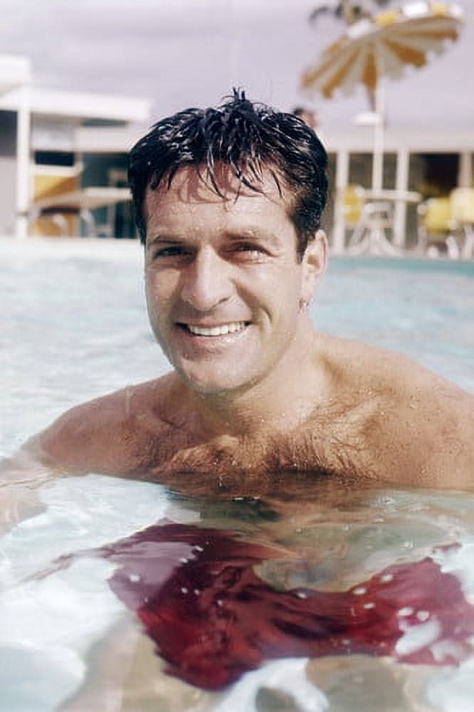 Hugh O'brian Barechested in Swimming Pool 24x36 Poster - Walmart.com