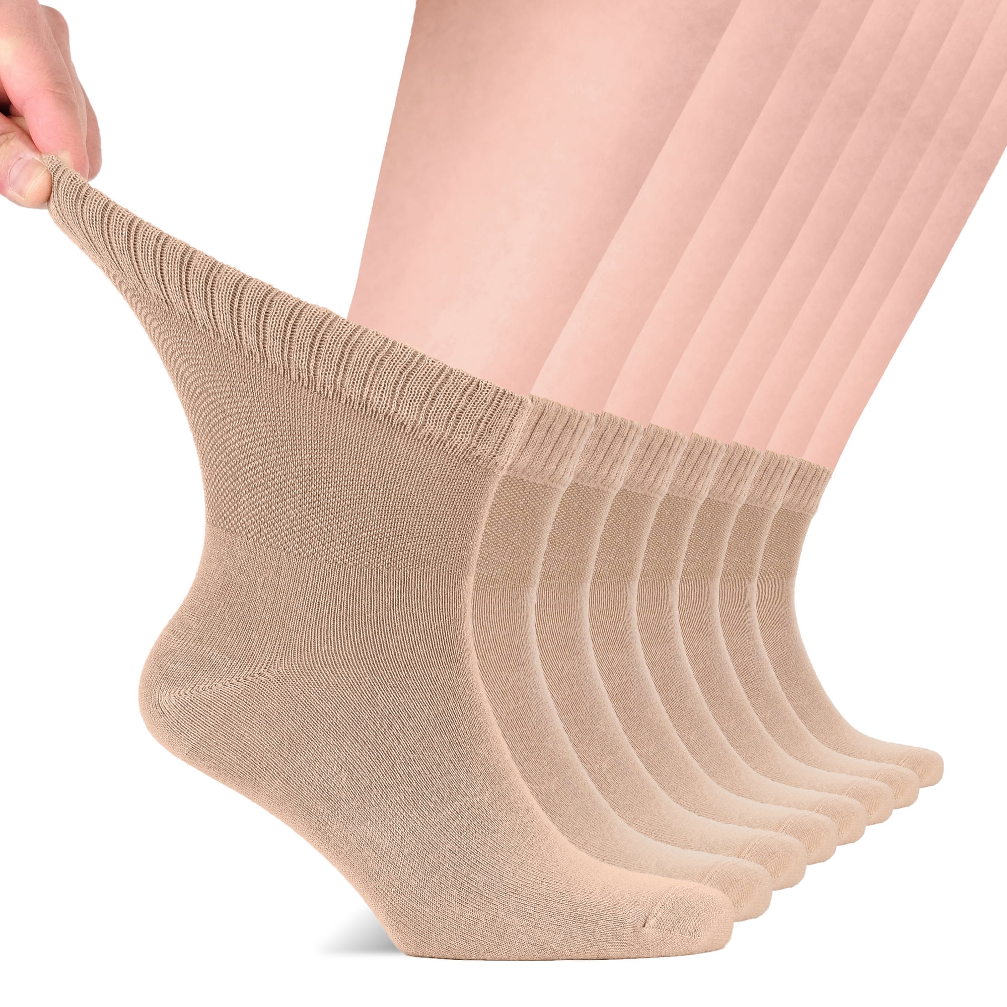 Hugh Ugoli Men's Loose Diabetic Ankle Socks Bamboo, Wide, Thin ...