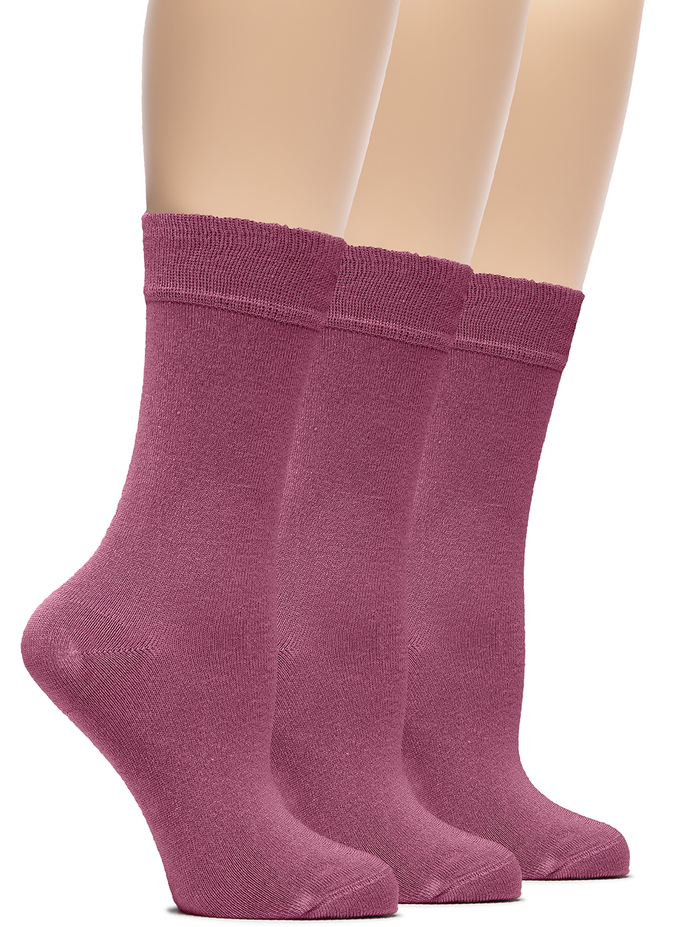 Hugh Ugoli Women's Bamboo Thin Dress Socks Crew Business Casual, 3 ...
