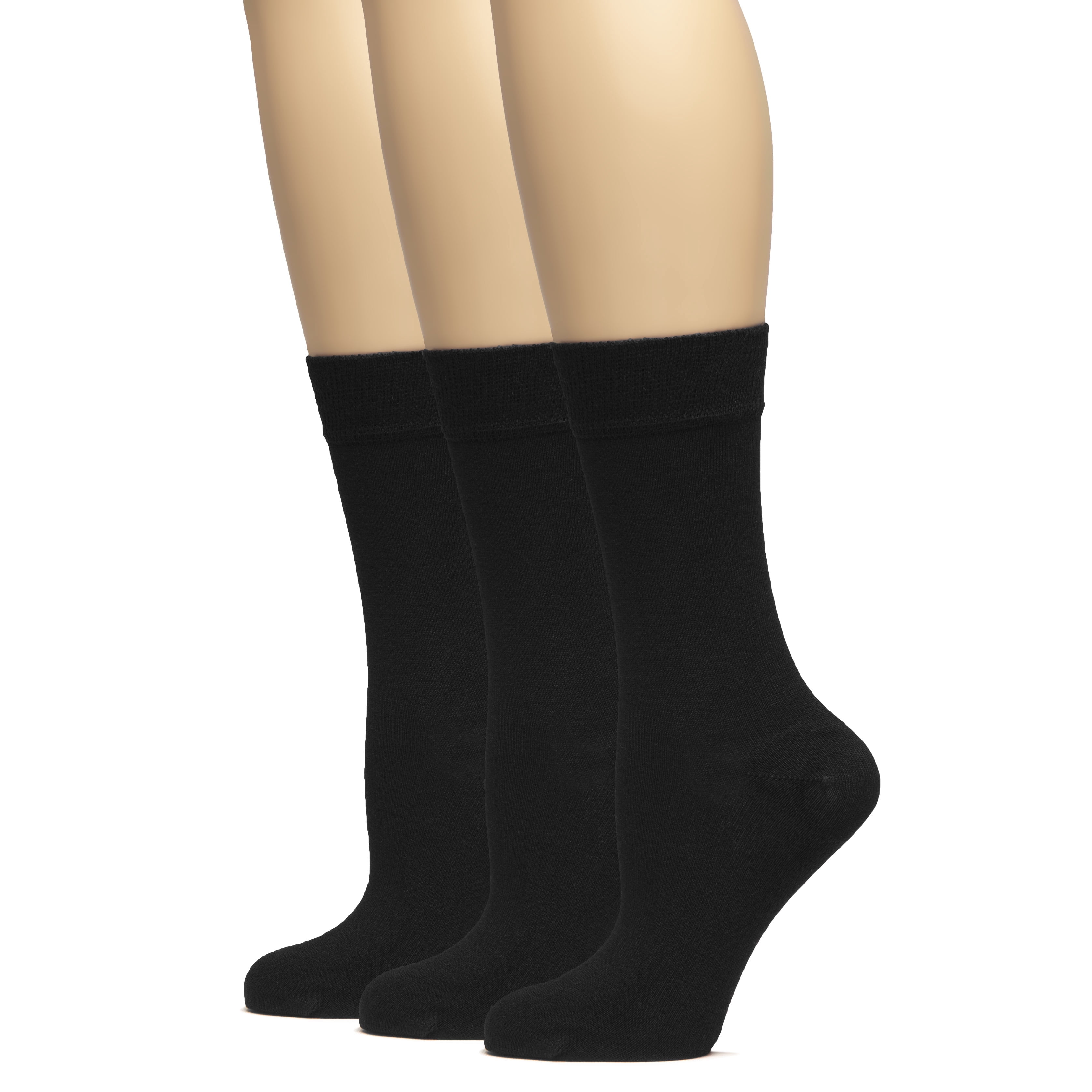 Hugh Ugoli, Women's Crew Dress Socks, Size 5-8, Bamboo Soft, 3 Pairs ...