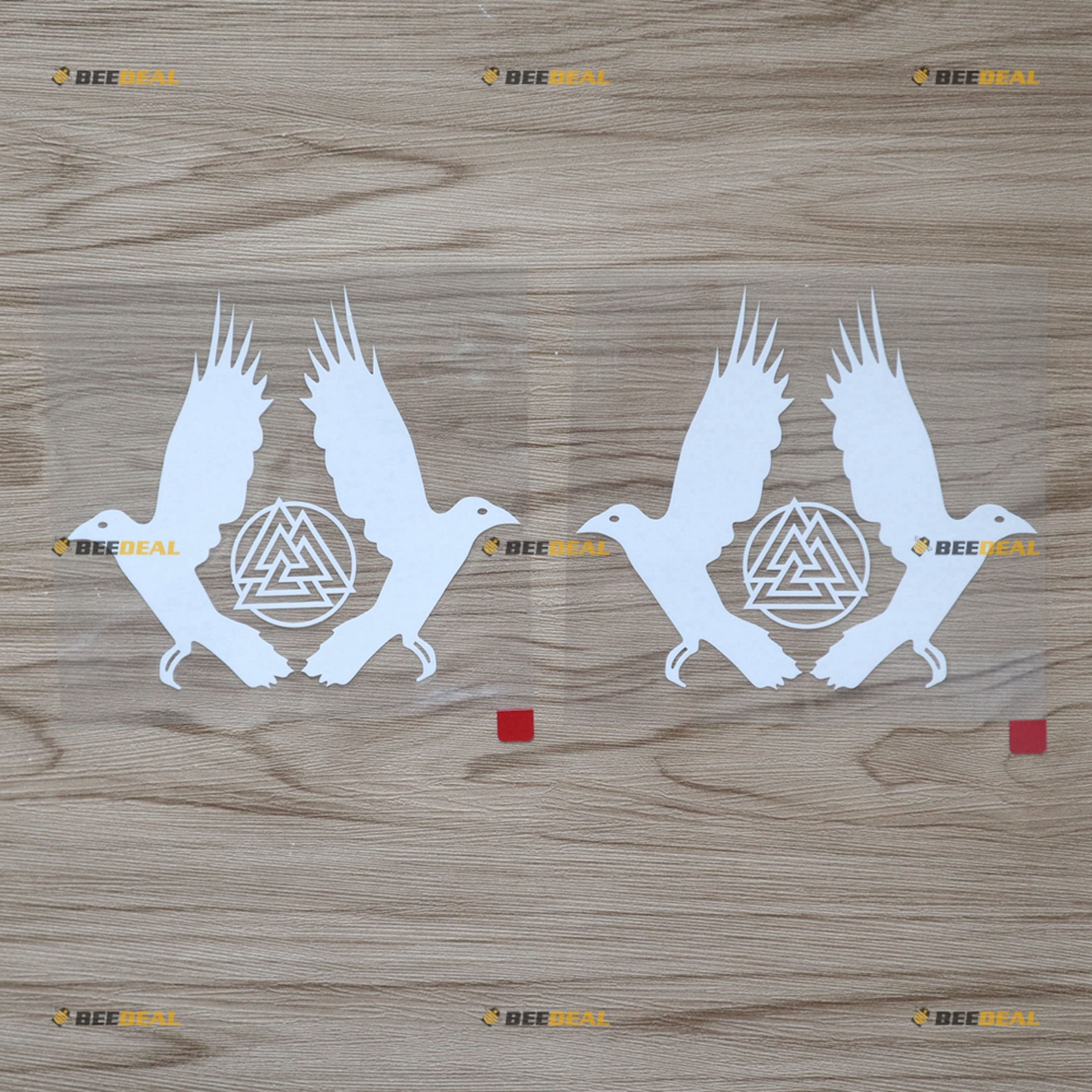 Huginn and Muninn Twin Ravens Valknut Decal Sticker Vinyl - 2 Pack ...