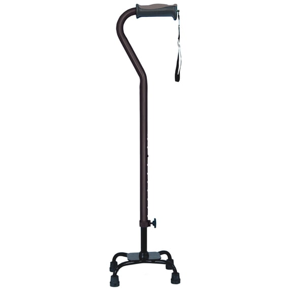 Hugo Adjustable Quad Cane for Right or Left Hand Use, Small Base, Ebony ...