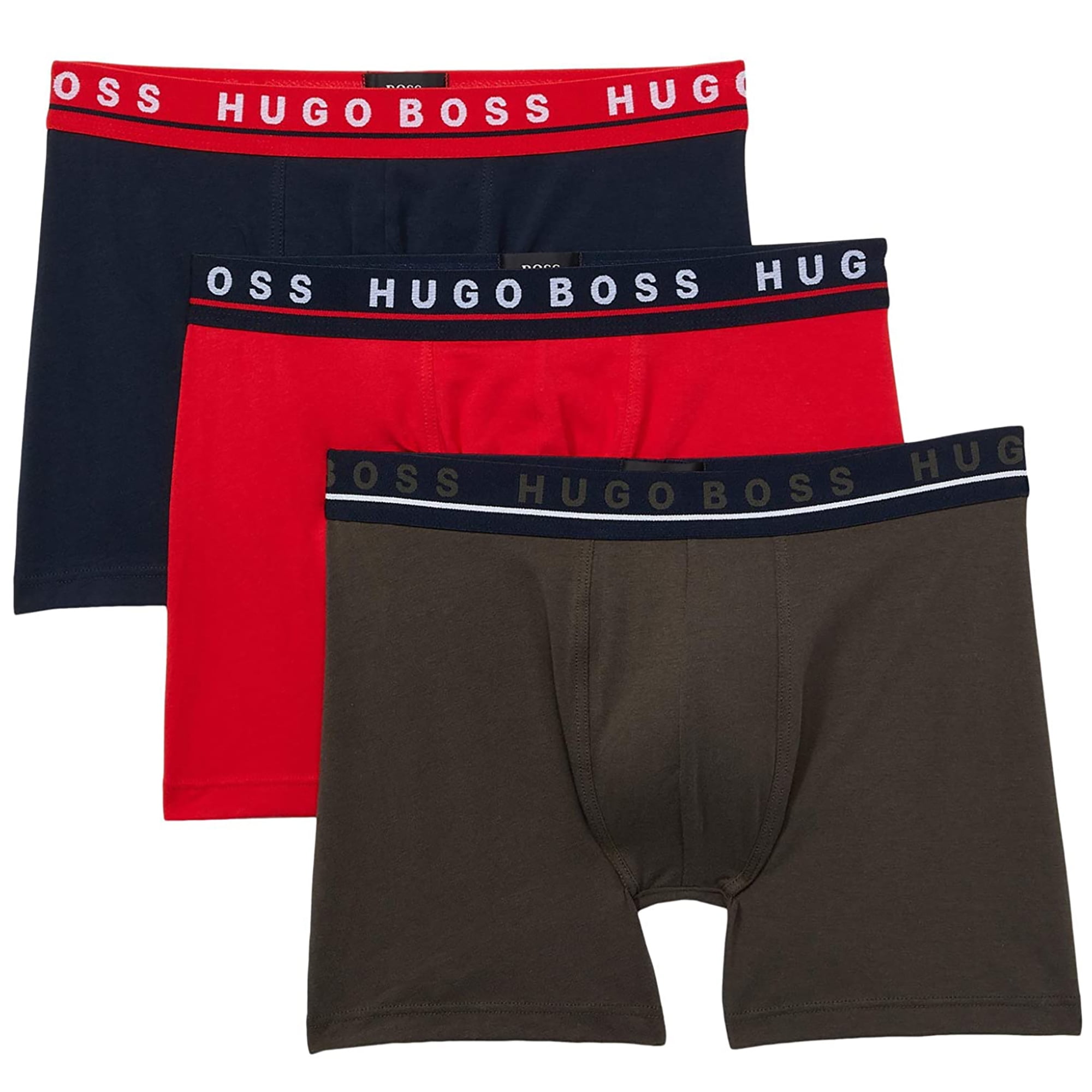 Hugo Boss Men's 3 Pack Stretch Cotton Knit Boxers Underwear, Midnight ...