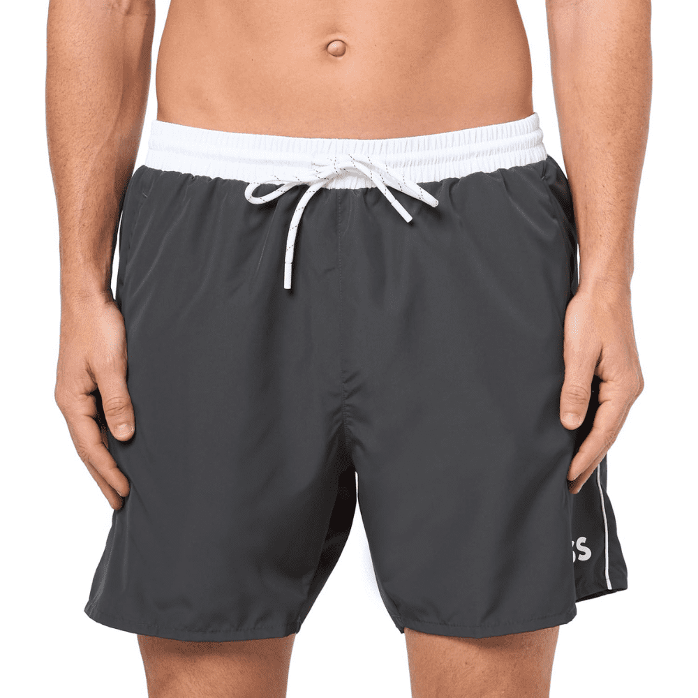 Hugo Boss Men's Medium Length Starfish Swim Trunks, Charcoal, XX-Large ...